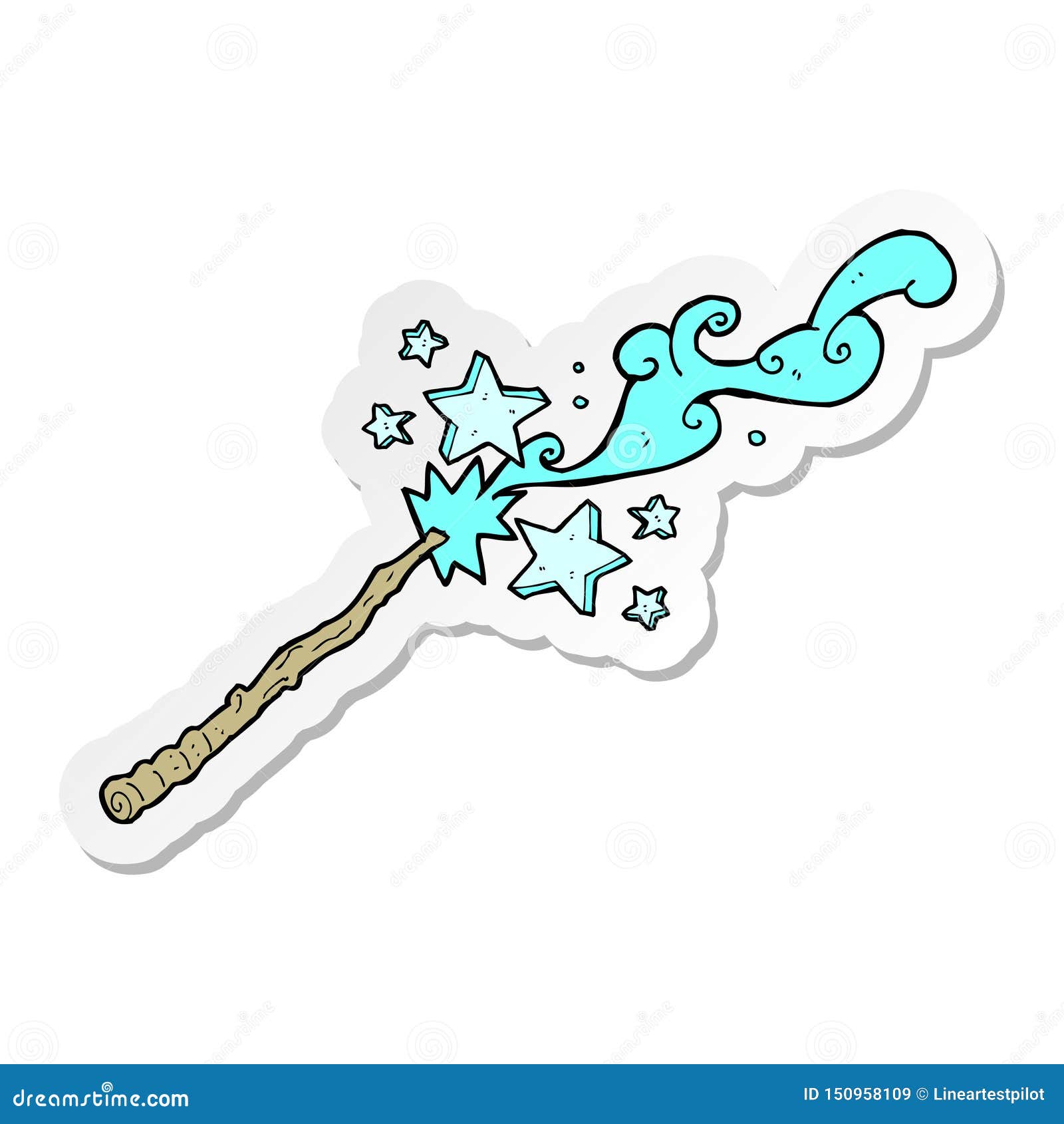 A Creative Sticker of a Magic Wand Casting Spell Stock Vector ...
