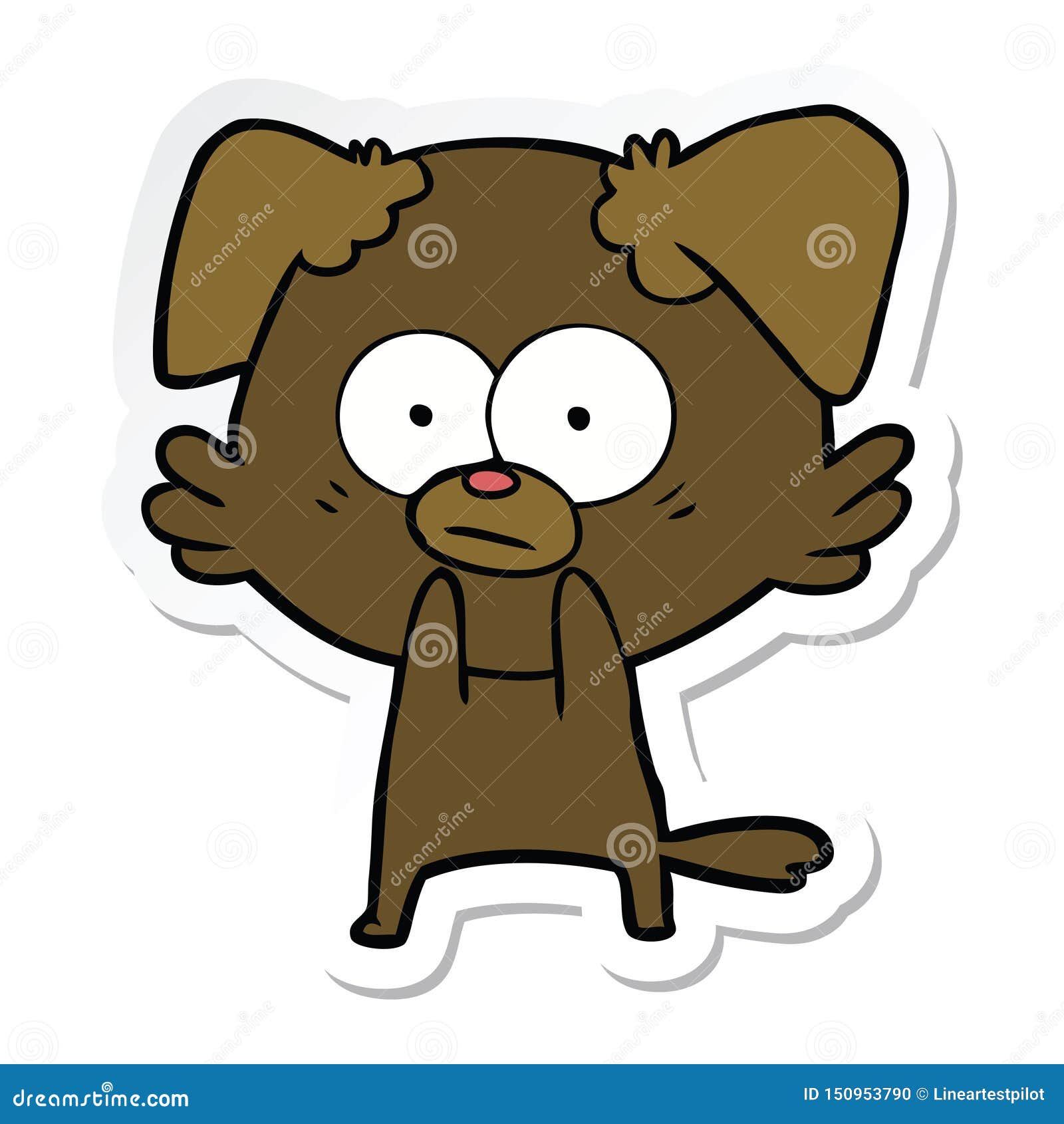 A Creative Sticker of a Nervous Dog Cartoon Stock Vector - Illustration ...