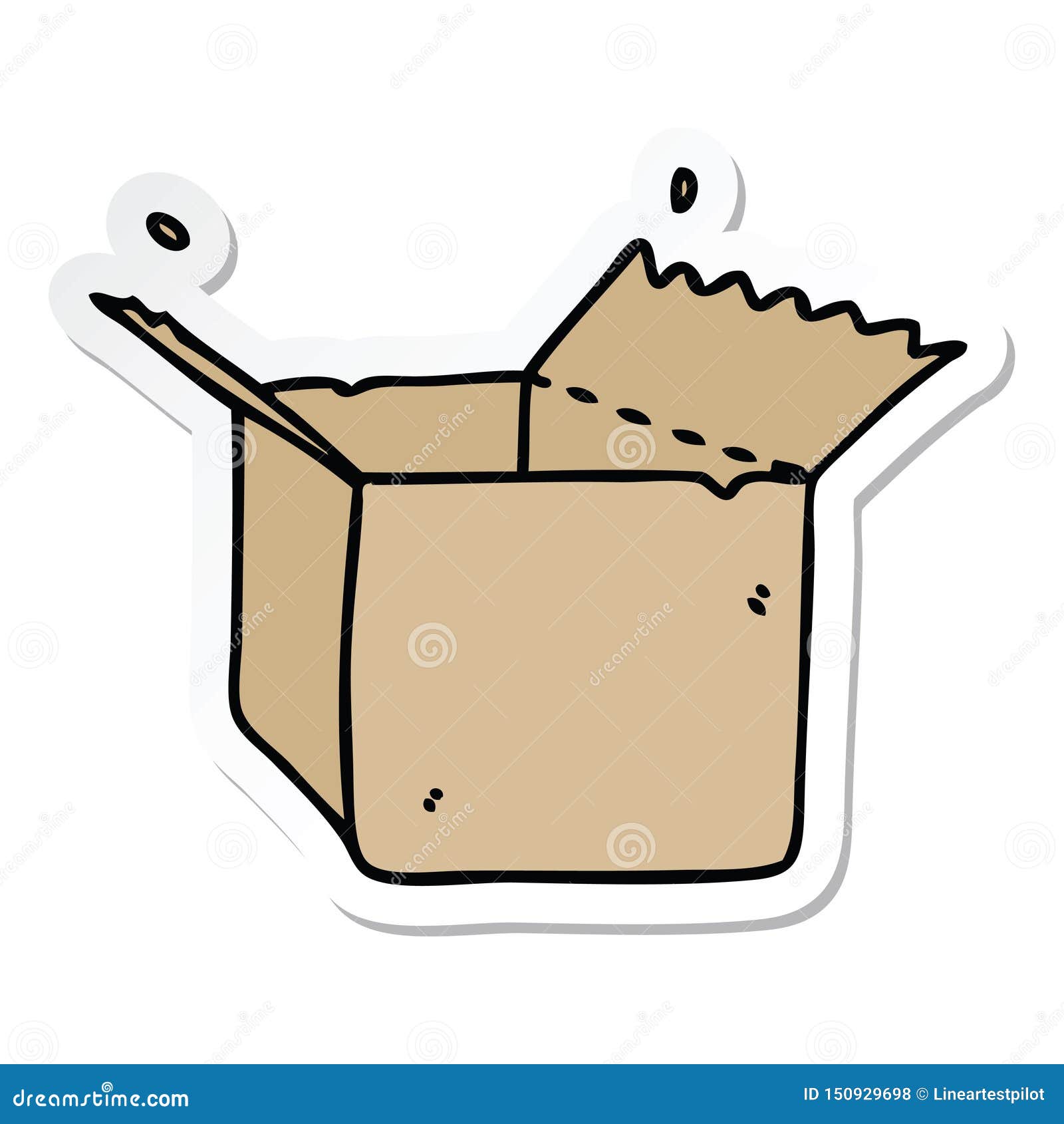A Creative Sticker of a Quirky Hand Drawn Cartoon Open Box Stock Vector ...