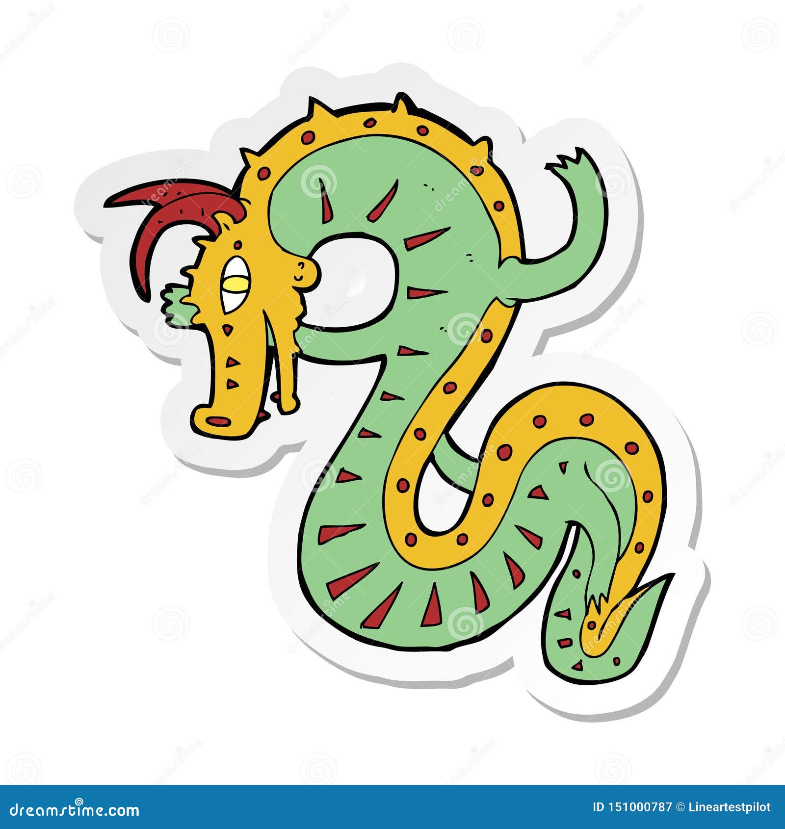 A Creative Sticker of a Saxon Dragon Cartoon Stock Vector ...