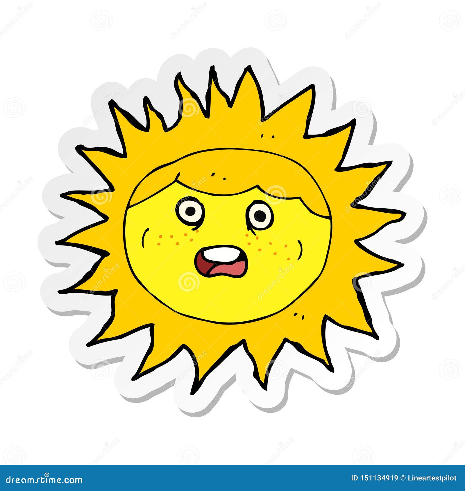 A Creative Sticker of a Sun Cartoon Character Stock Vector ...