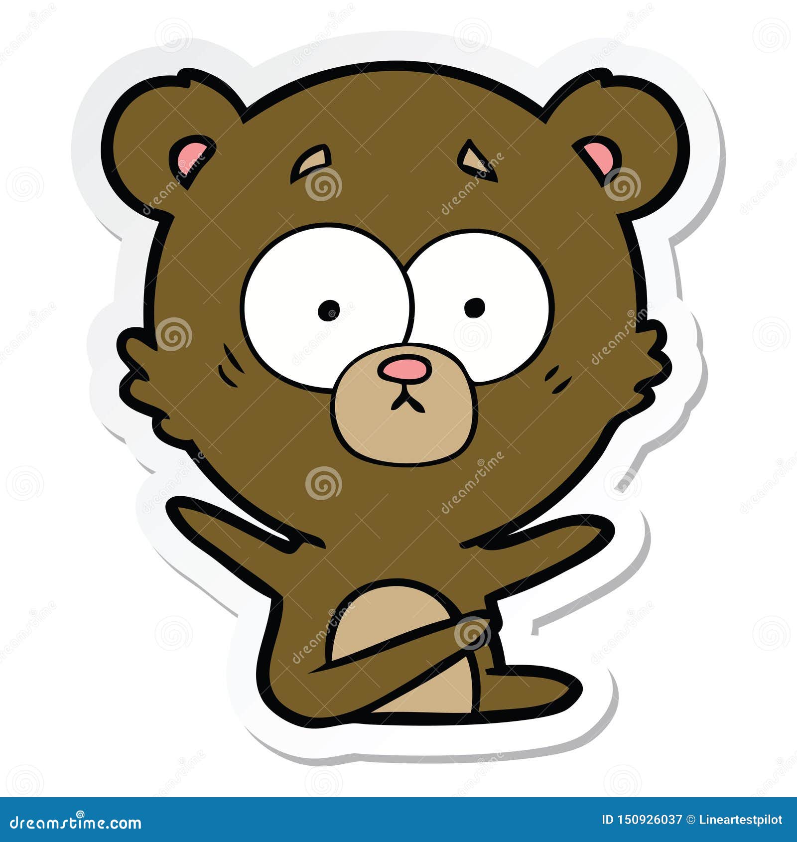 A Creative Sticker of a Surprised Bear Cartoon Stock Vector ...