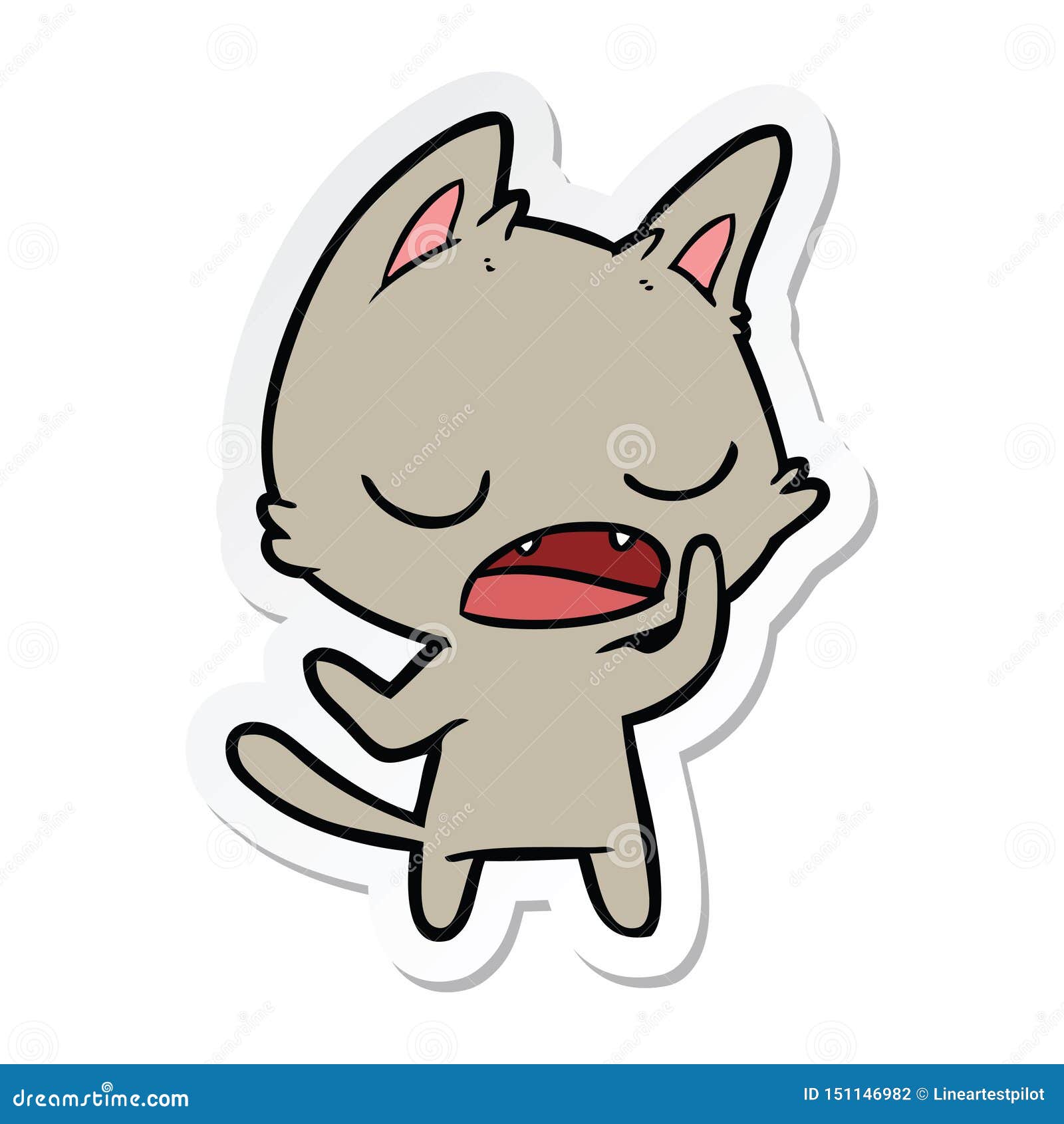 A Creative Sticker of a Talking Cat Cartoon Stock Vector - Illustration ...