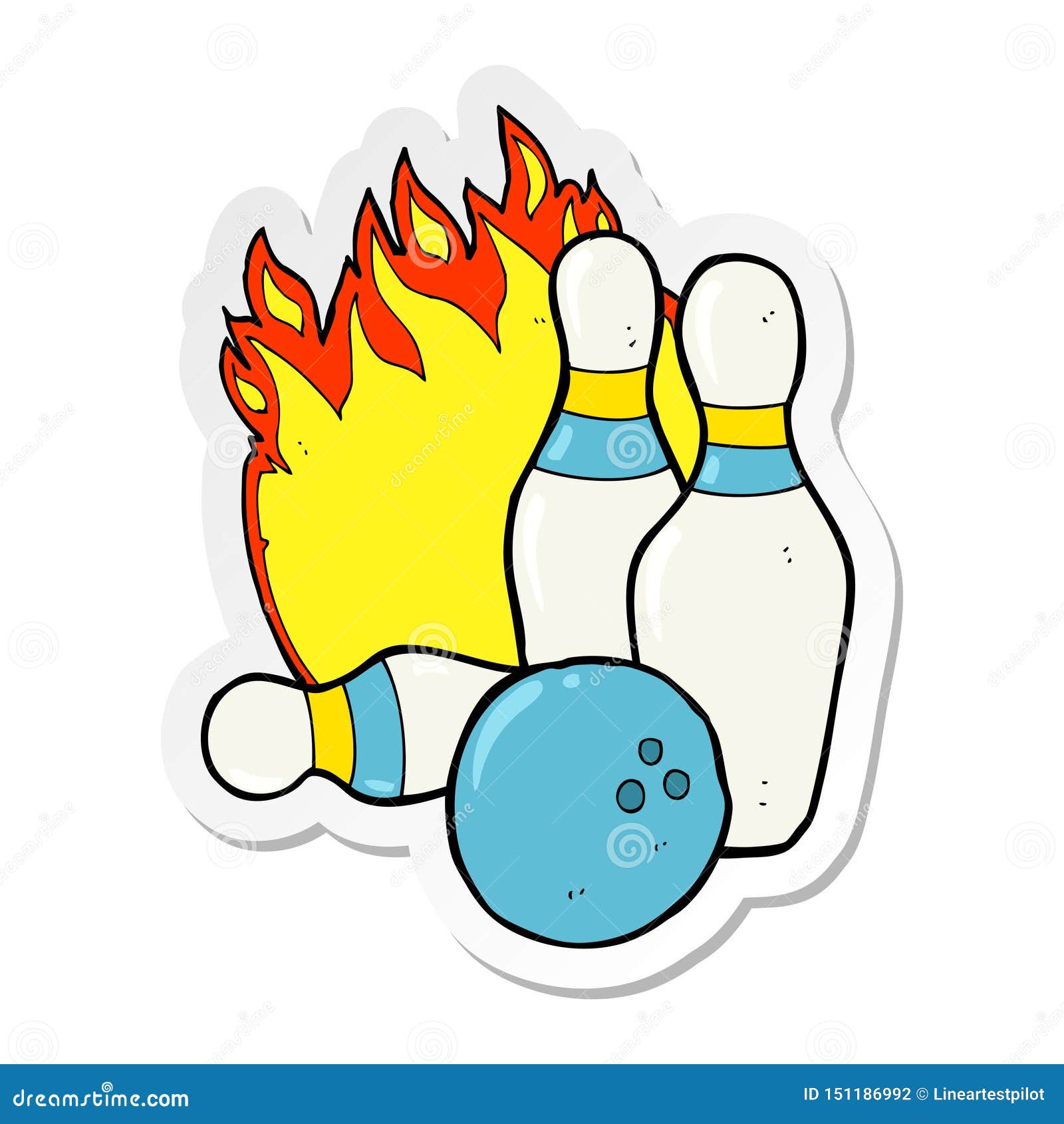 A Creative Sticker of a Ten Pin Bowling Cartoon Stock Vector ...