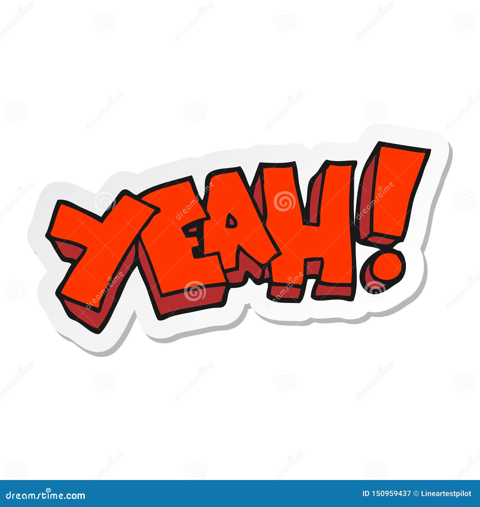 A Creative Sticker of a Yeah Cartoon Shout Stock Vector - Illustration ...