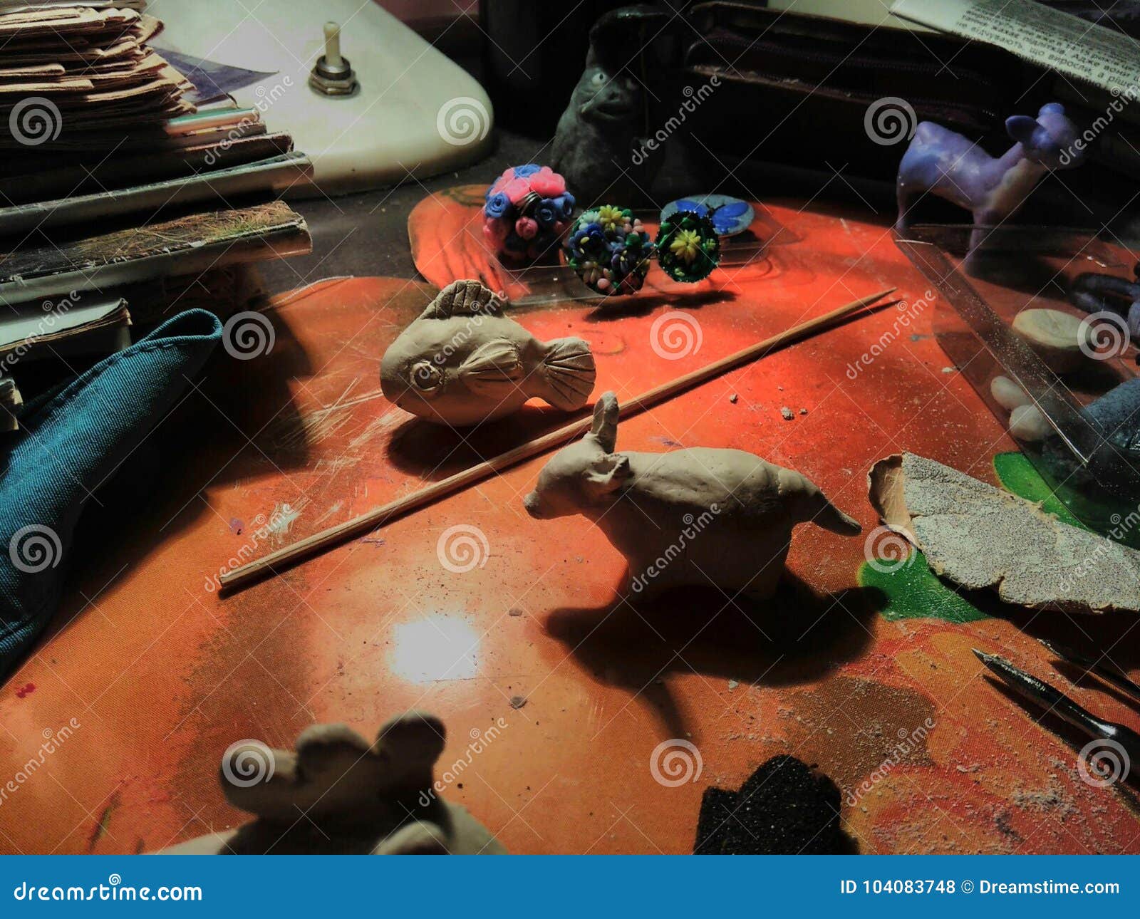 Creative Still Life Created in the Process of Sculpting from Clay Stock ...