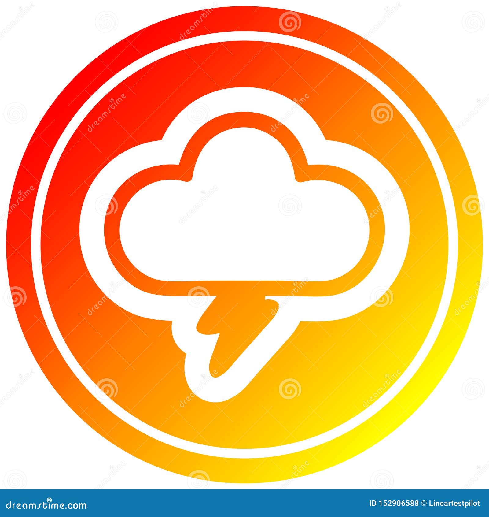 A Creative Storm Cloud Circular in Hot Gradient Spectrum Stock Vector - Illustration of storm ...