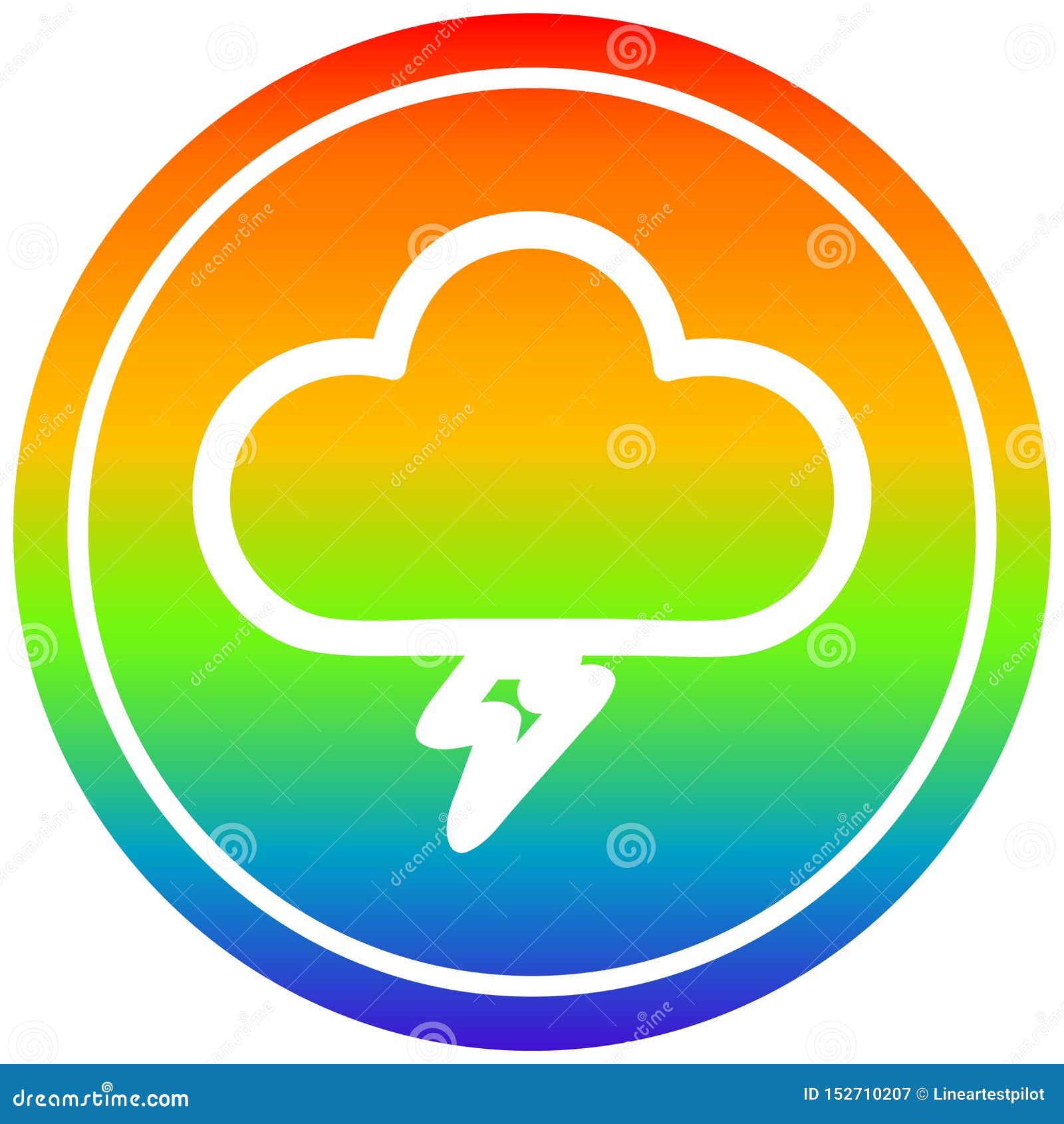 A Creative Storm Cloud Circular in Rainbow Spectrum Stock Vector - Illustration of storm ...