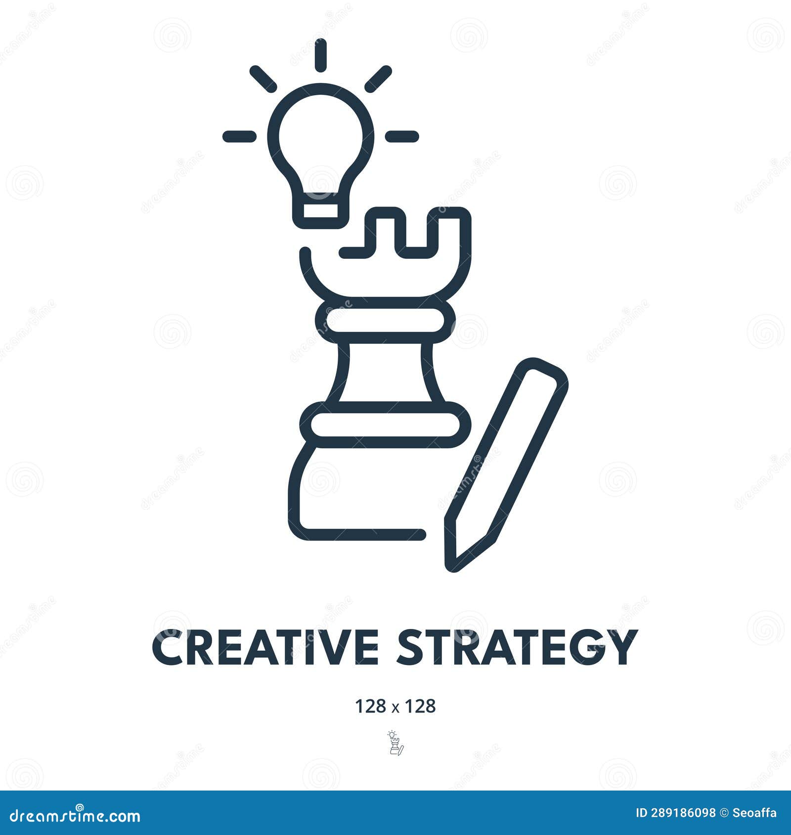 Creative Strategy Icon. Solution, Idea, Creativity. Editable Stroke ...
