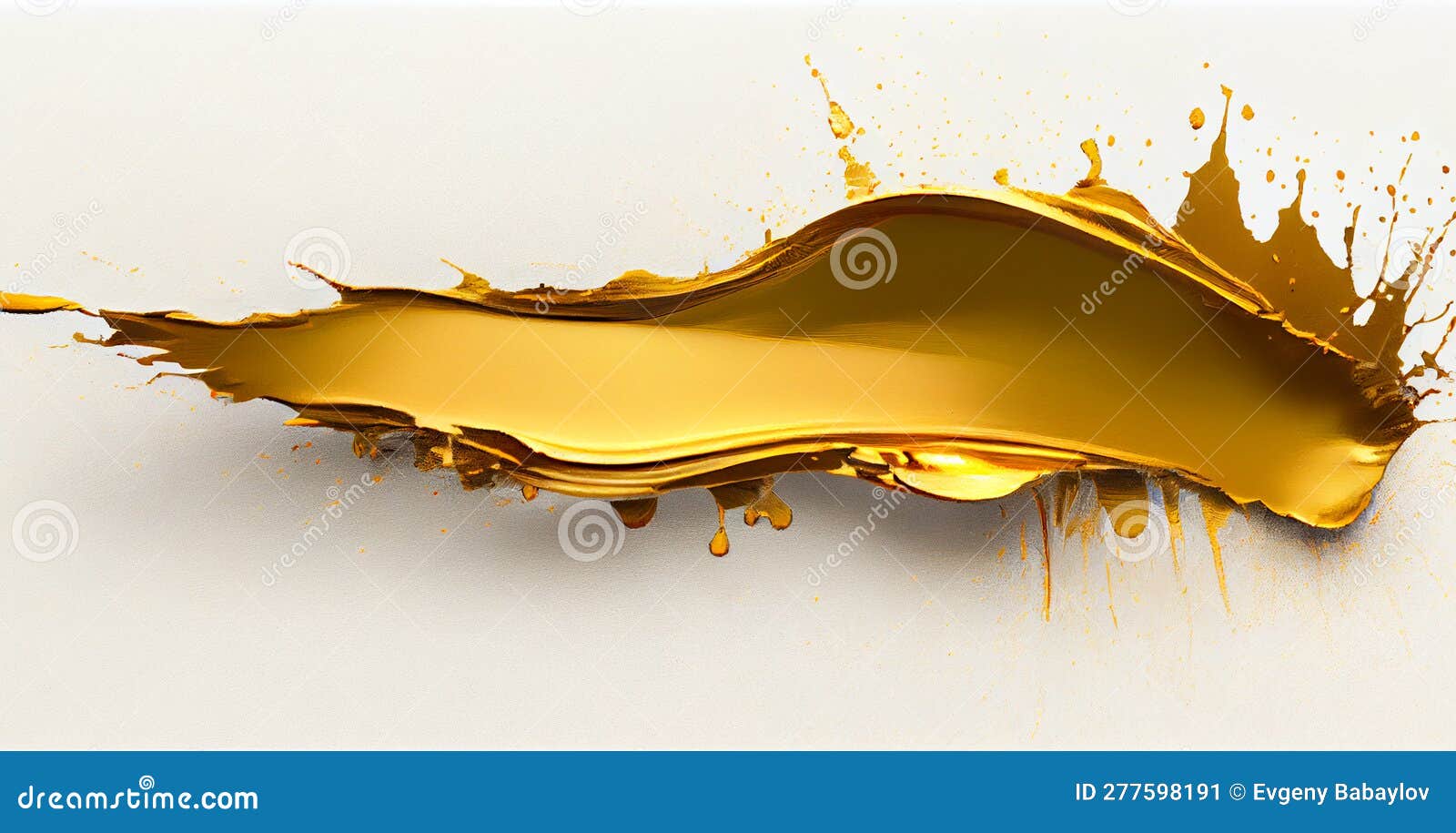 Creative Strokes of Gold Paint on a White Background. Texture of Golden ...