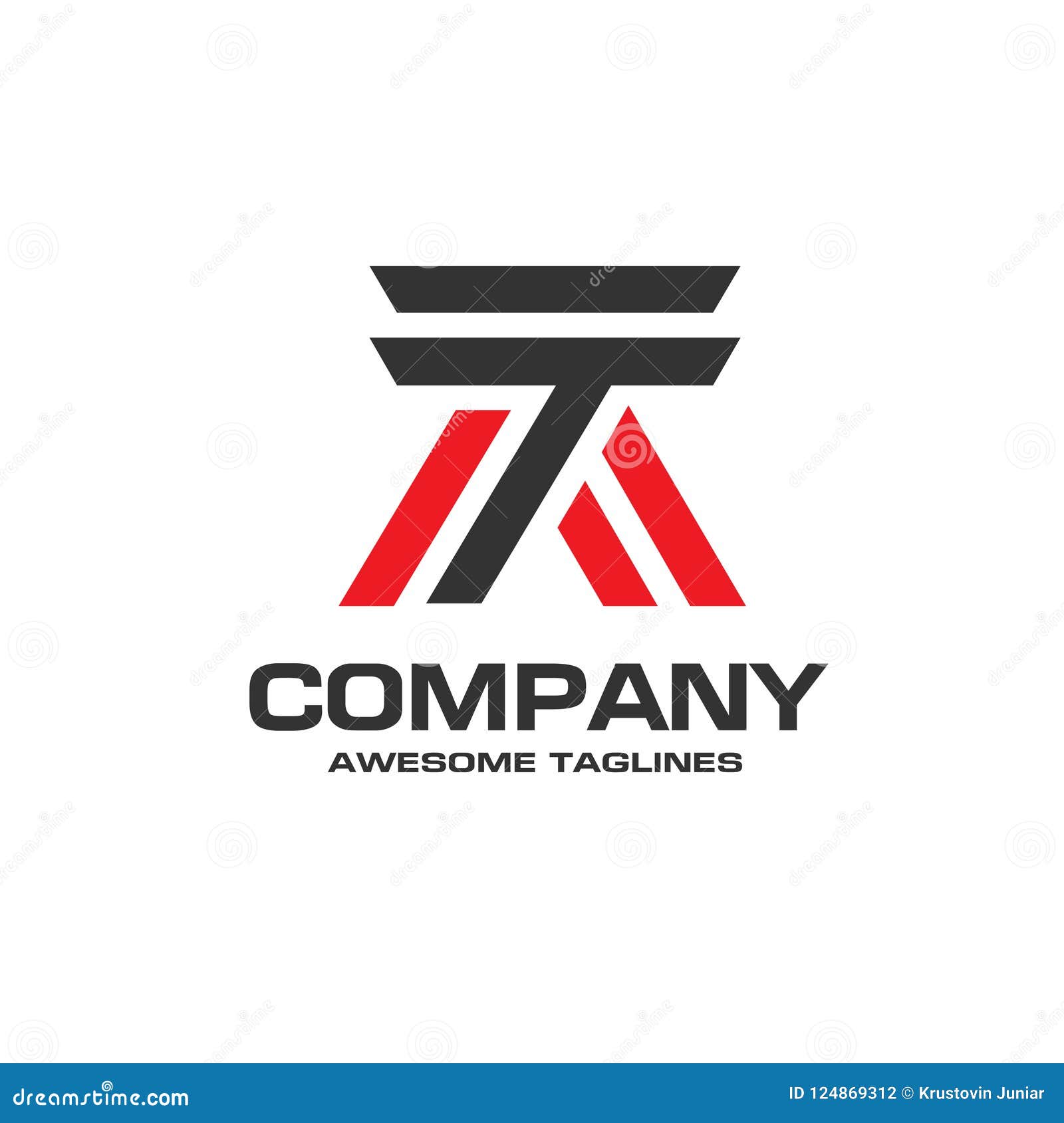 Creative Strong Initial Letter a and T Logo Vector Stock Vector ...