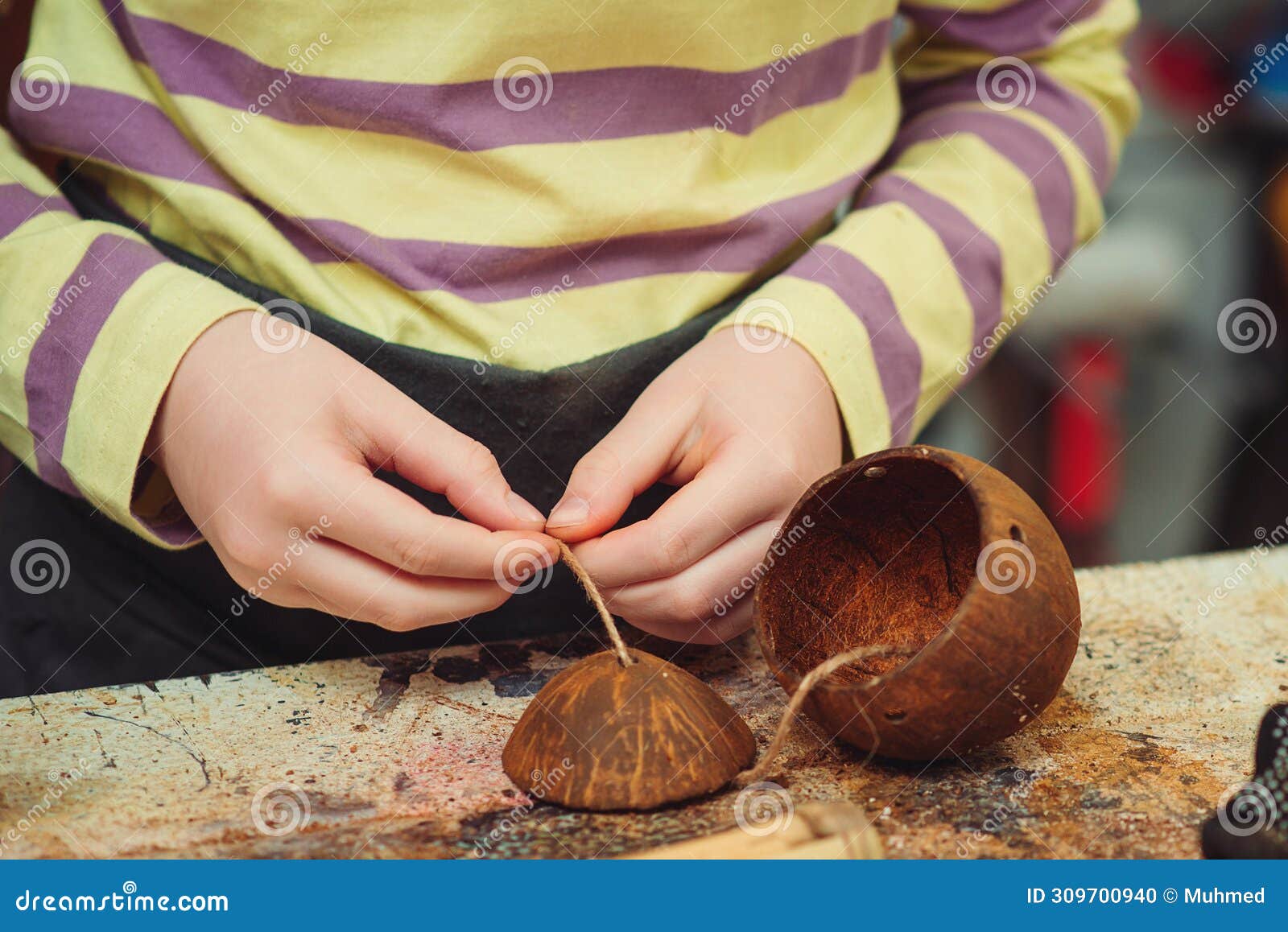 Creative Student Doing His Project in Workshop. Boy in the Workshop ...