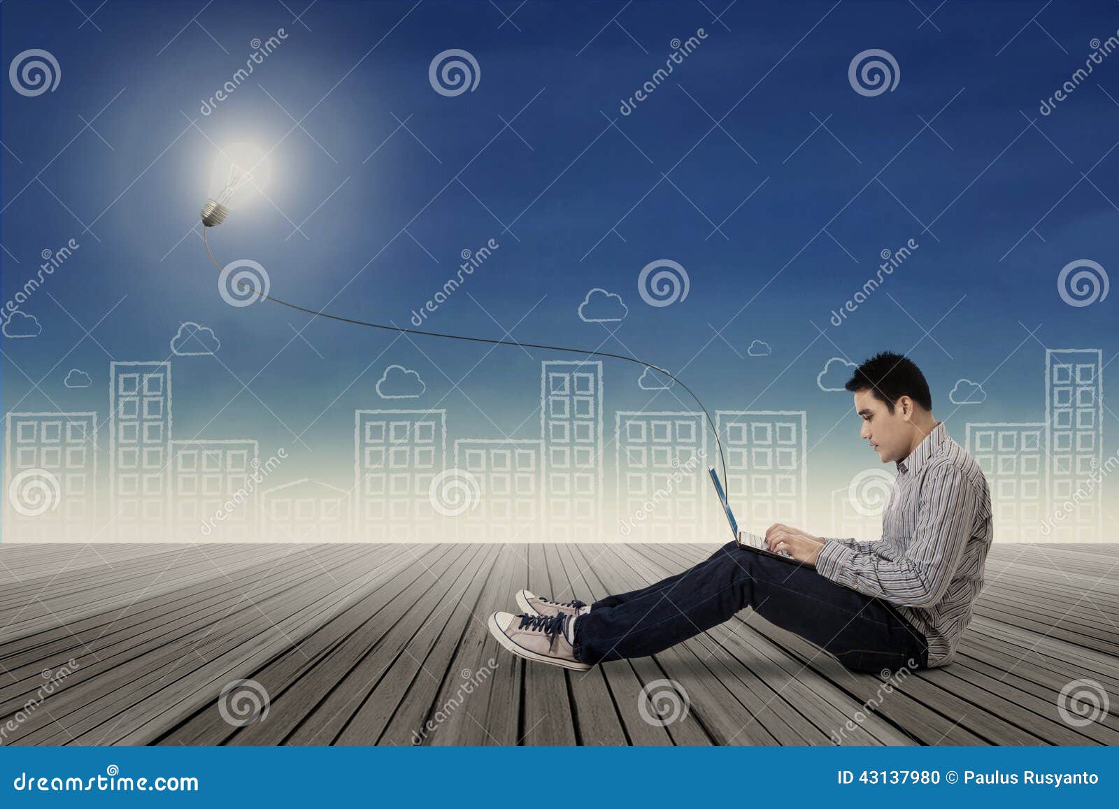 Creative Student Using Laptop 1 Stock Photo - Image of connection ...