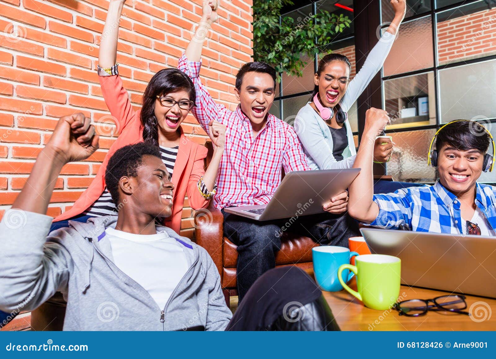 Creative Students with Aspirations Having Success Stock Photo - Image ...