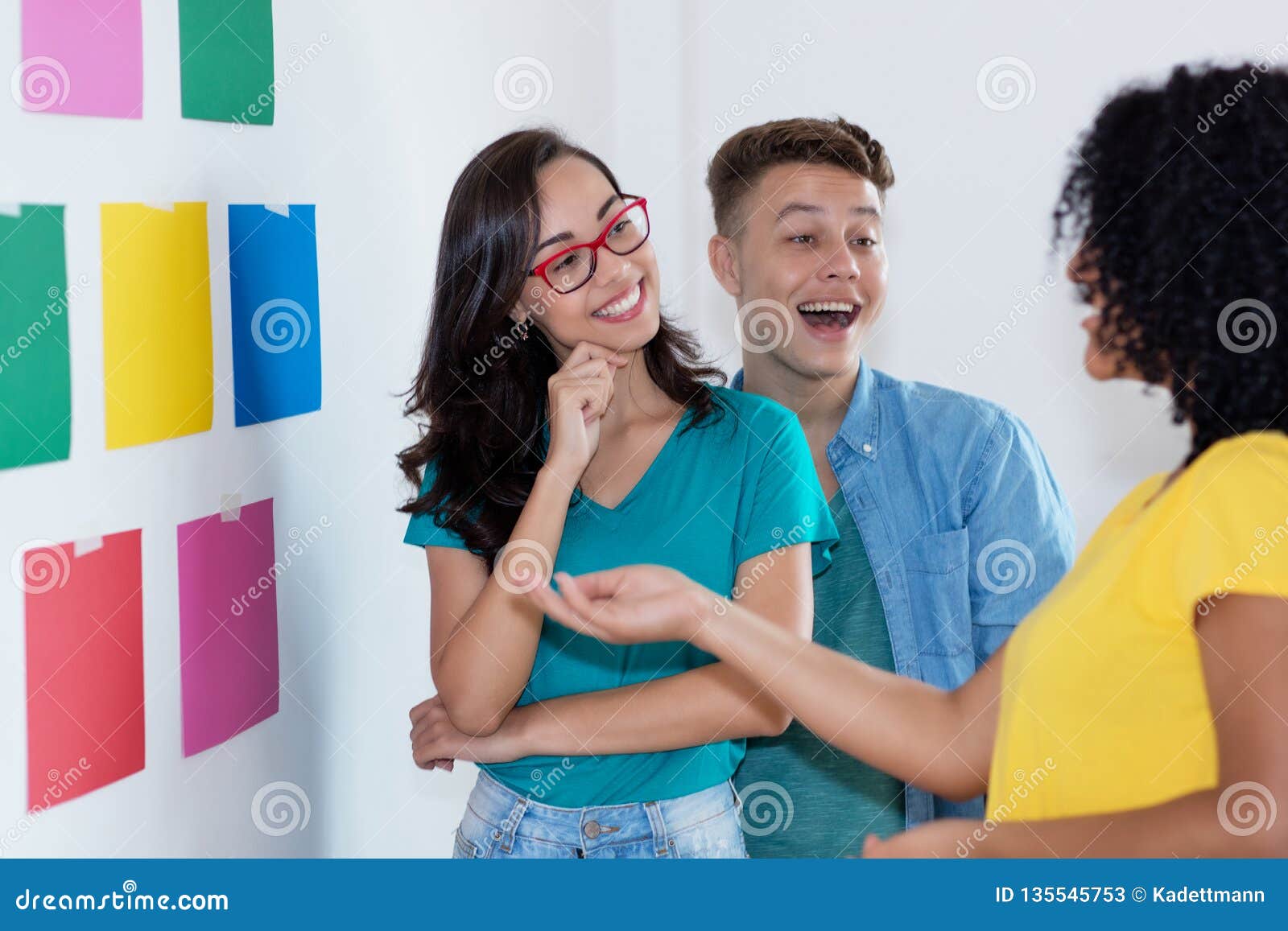 Creative Students Collaborating on Project Stock Image - Image of ...