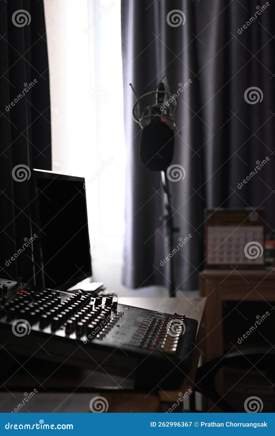 Creative Studio Interior with Professional Condenser Microphone and ...