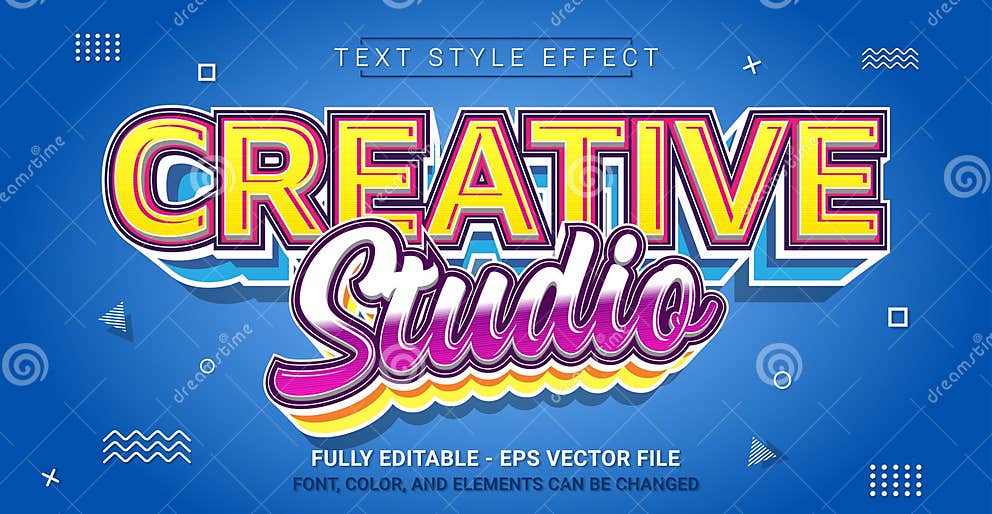 Creative Studio Text Style Effect. Editable Graphic Text Template Stock Vector - Illustration of ...