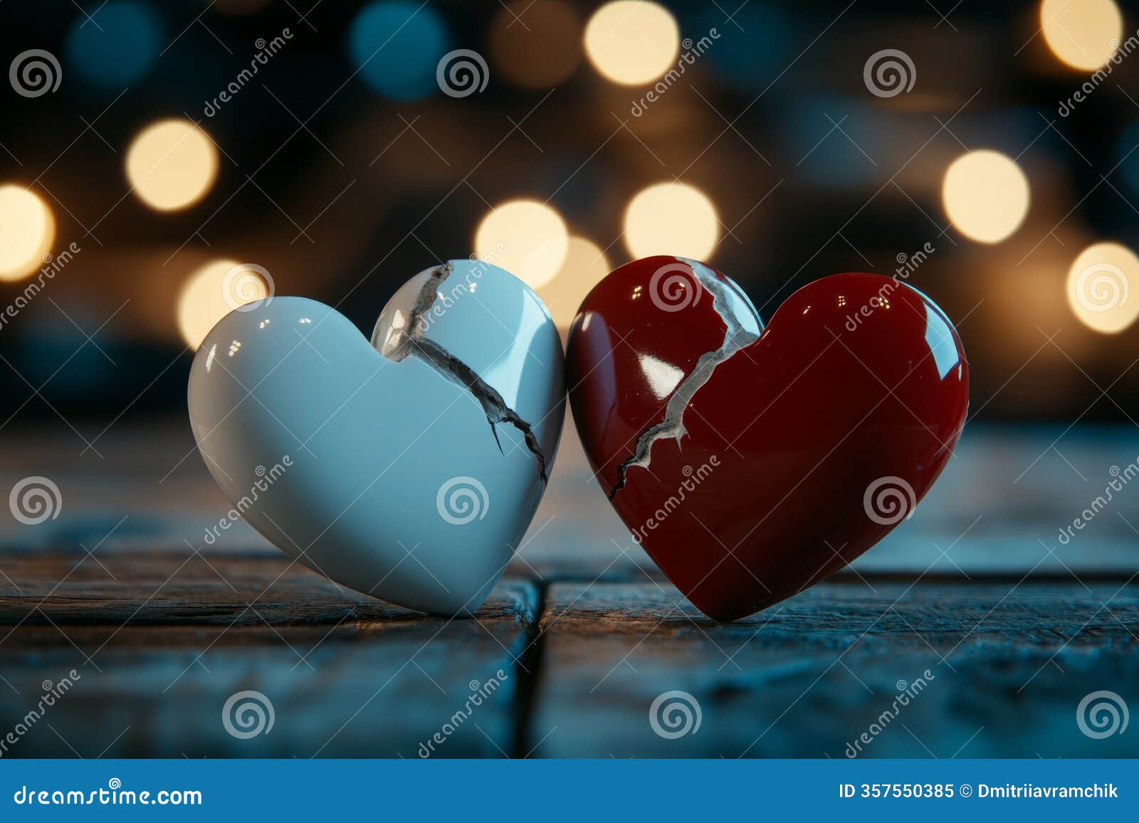 A Creative Study of Love and Hate Symbols, Obscured in a Bokeh Effect ...