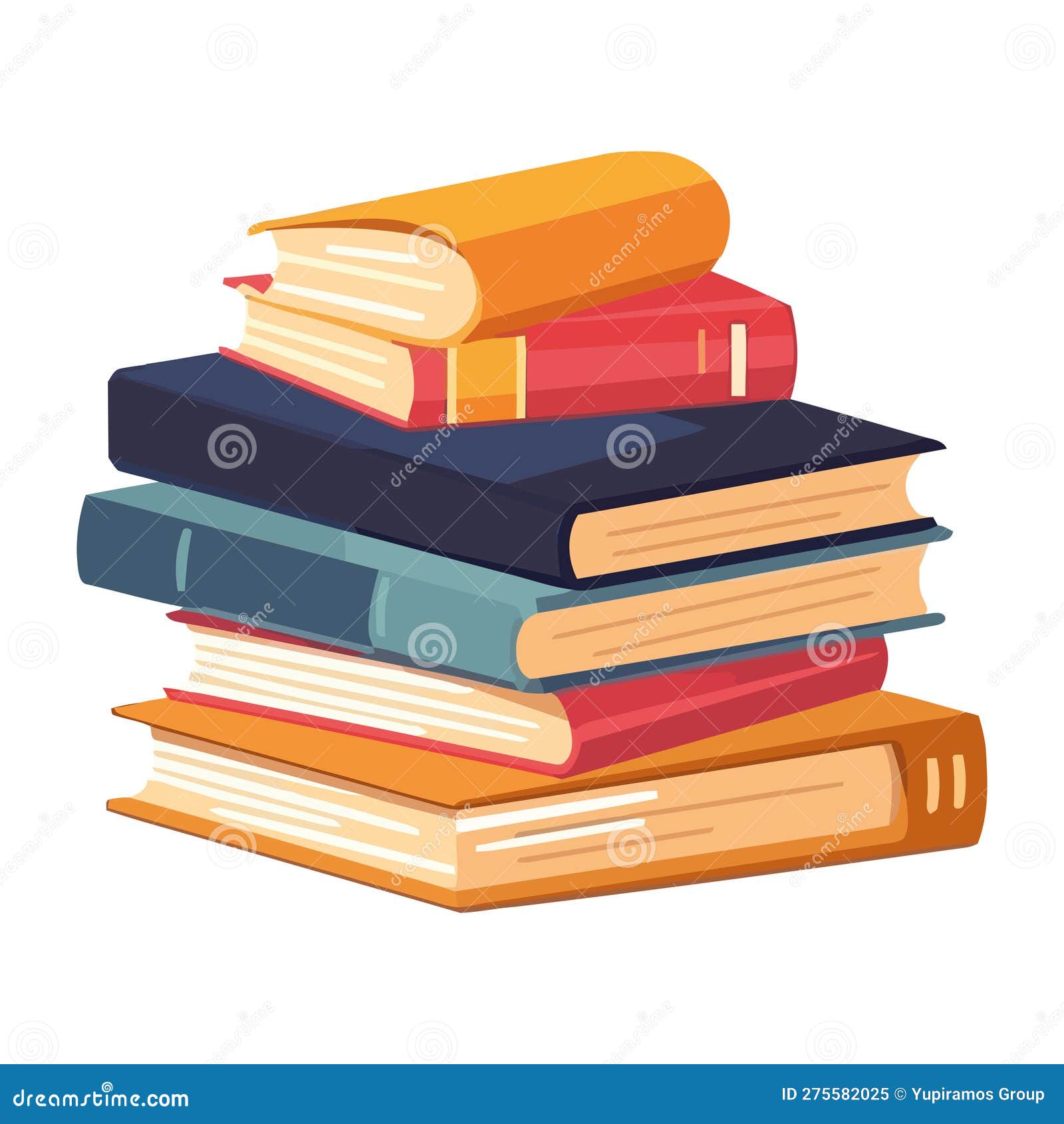 A Creative Studying Textbooks Stock Vector - Illustration of library ...