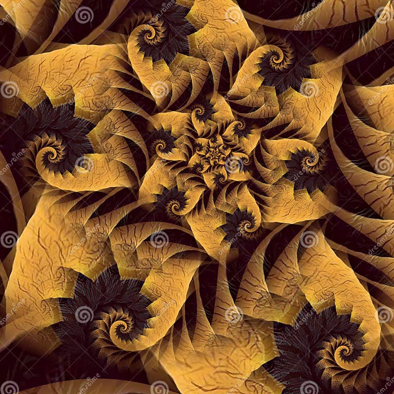 Creative Style Old Gold Complex Nested Spiral Pattern and Design Stock ...