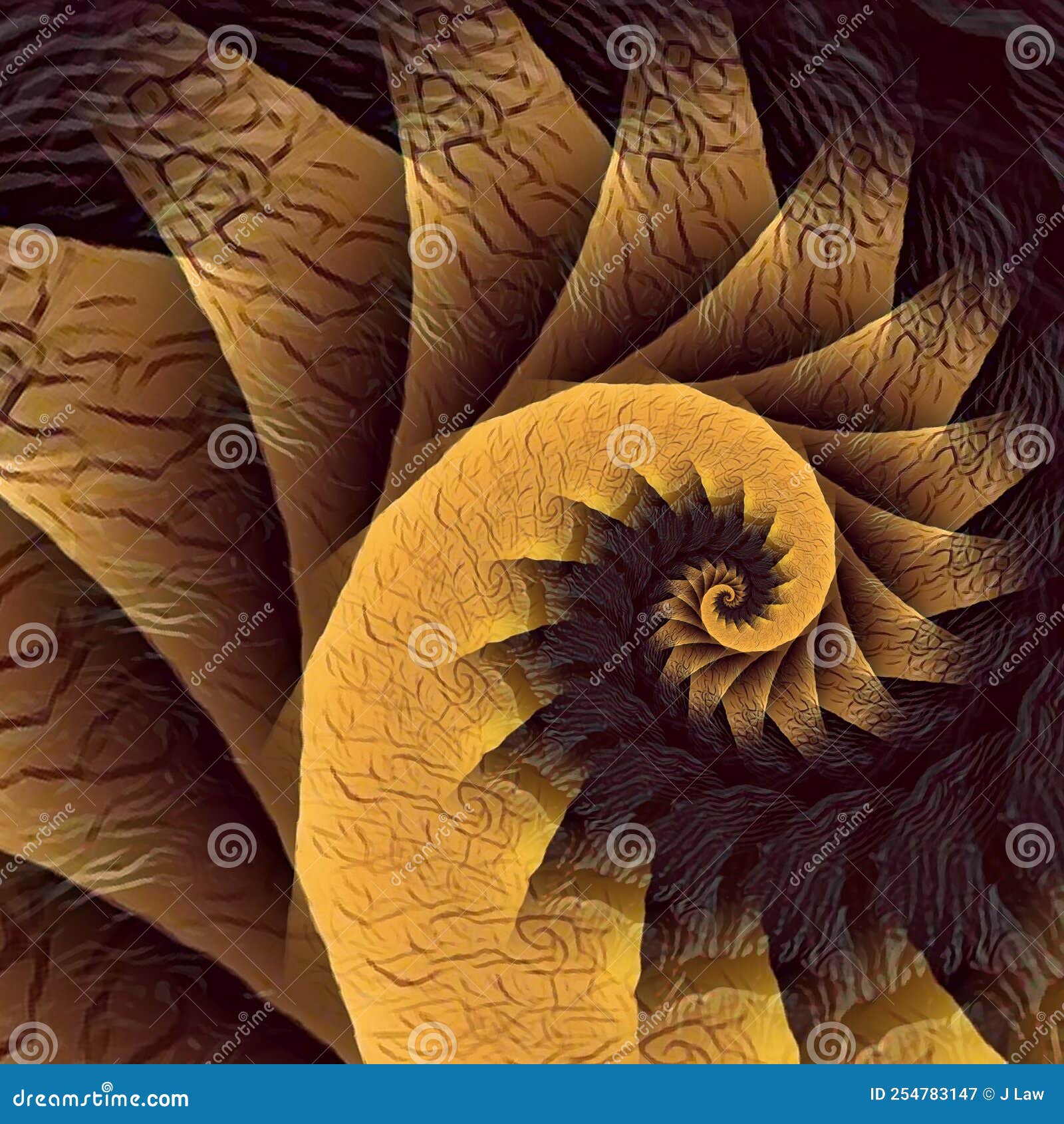 Creative Style Old Gold Complex Nested Spiral Pattern and Design Based ...