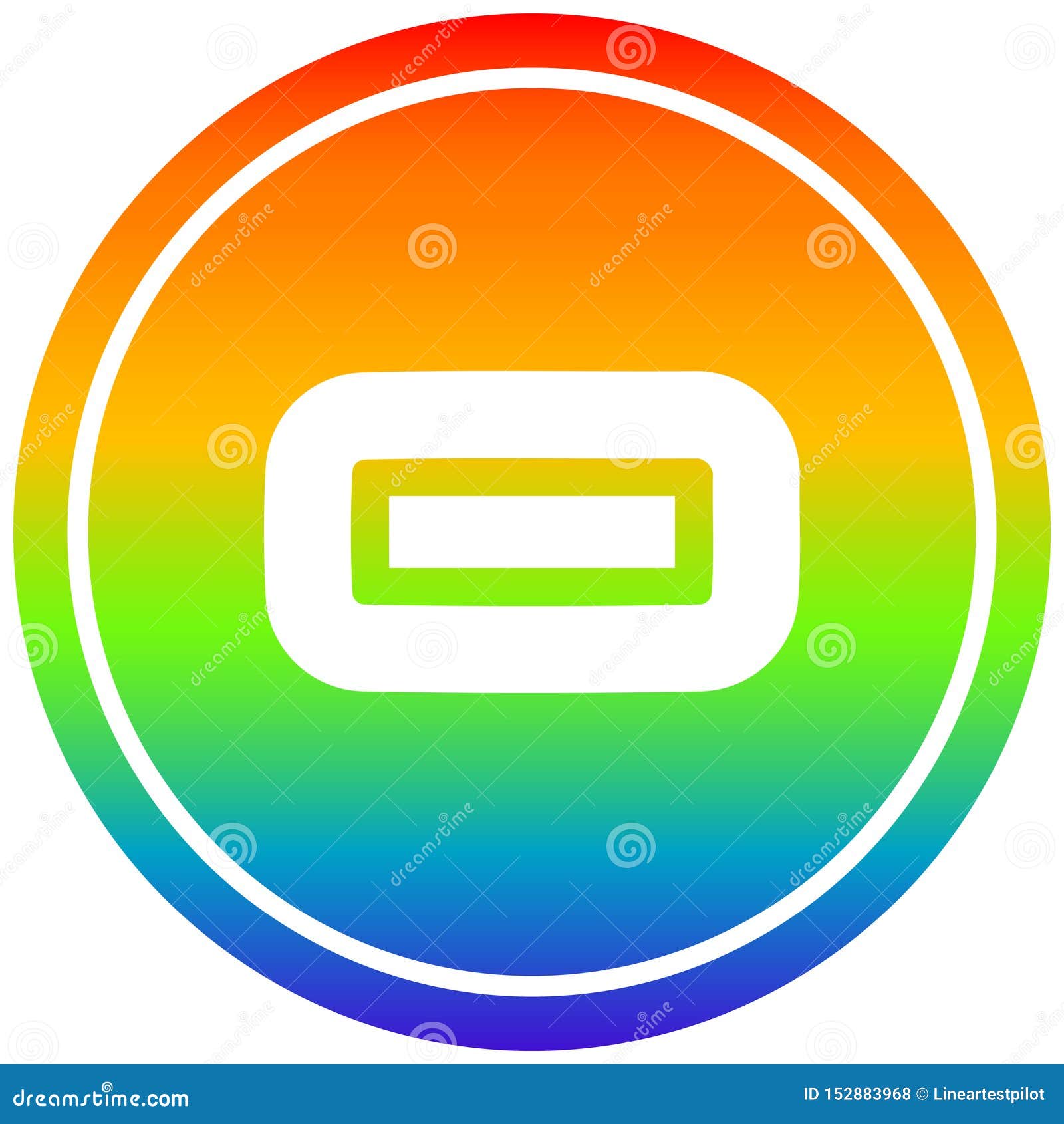 A Creative Subtraction Symbol Circular in Rainbow Spectrum Stock Vector ...