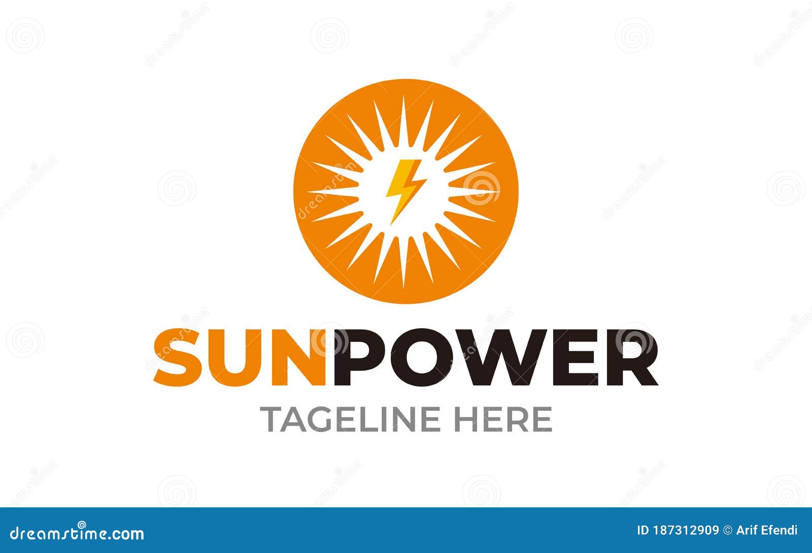 Creative Sun Power Concept Logo Design Stock Vector - Illustration of ...