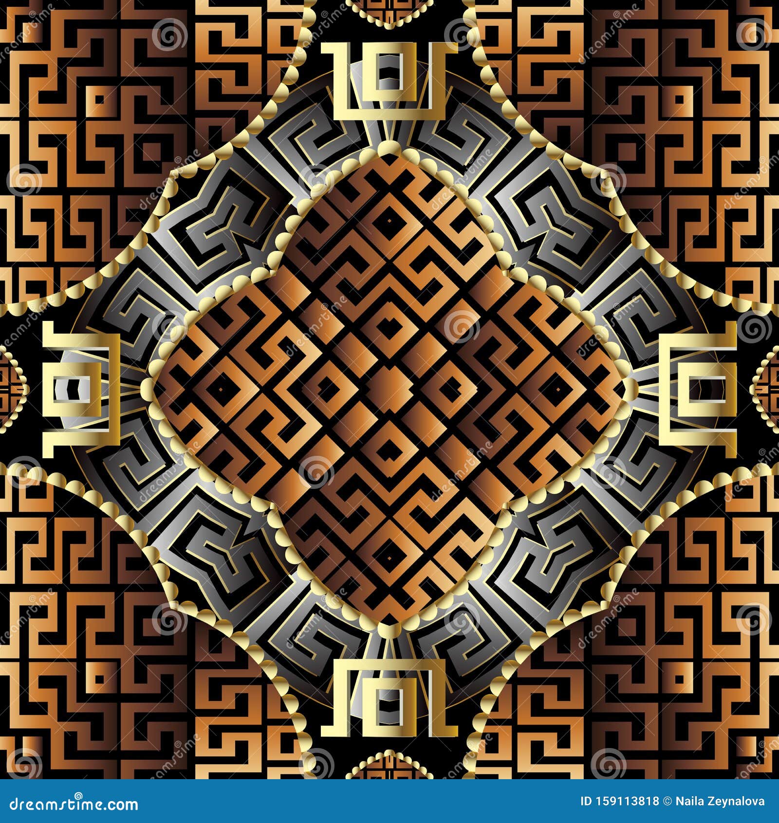 Creative Surface 3d Geometric Seamless Pattern. Greek Ornamental ...