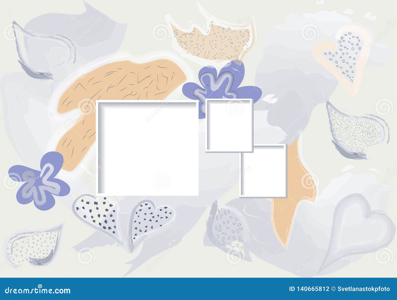 Creative Surreal Art Header with Different Shapes and Textures. Collage ...