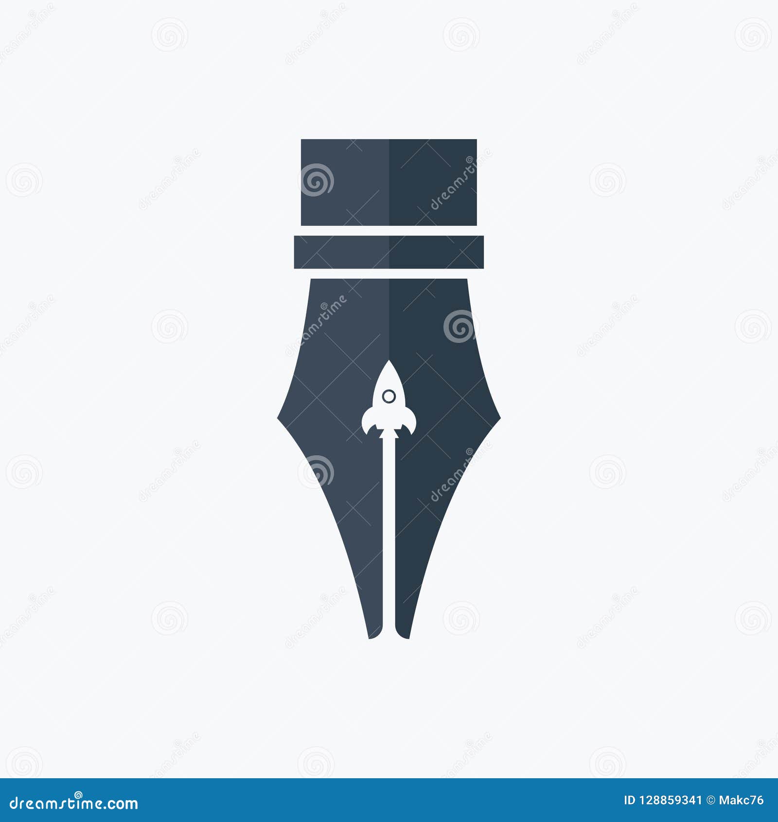 Creative Symbol Concept with Pen and Rocket Stock Vector - Illustration ...