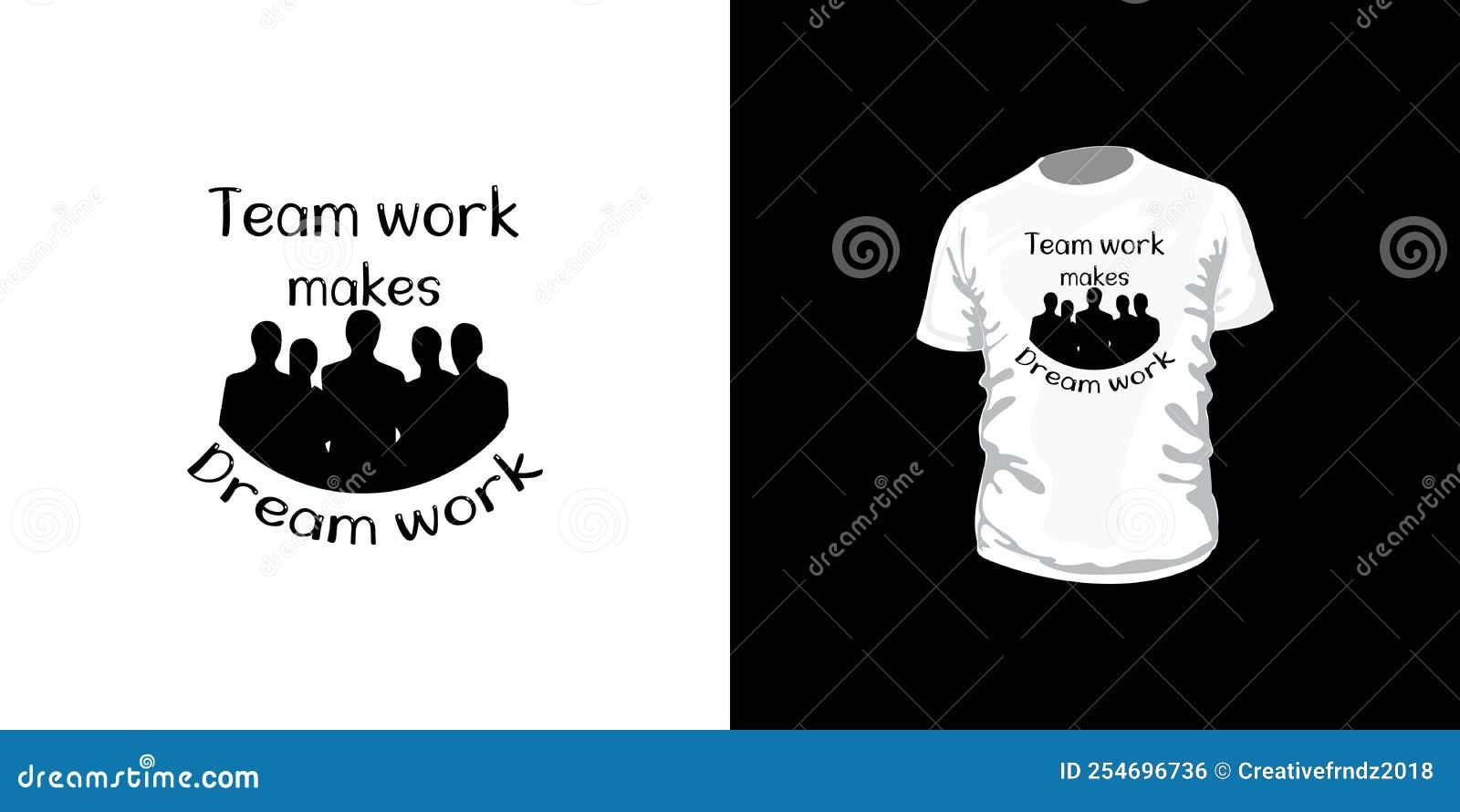 Teamwork Typography Design Cartoon Vector | CartoonDealer.com #122407431
