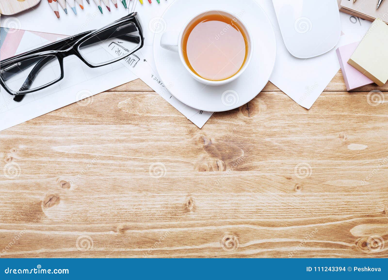 Creative Table Top with Objects Stock Photo - Image of objects ...