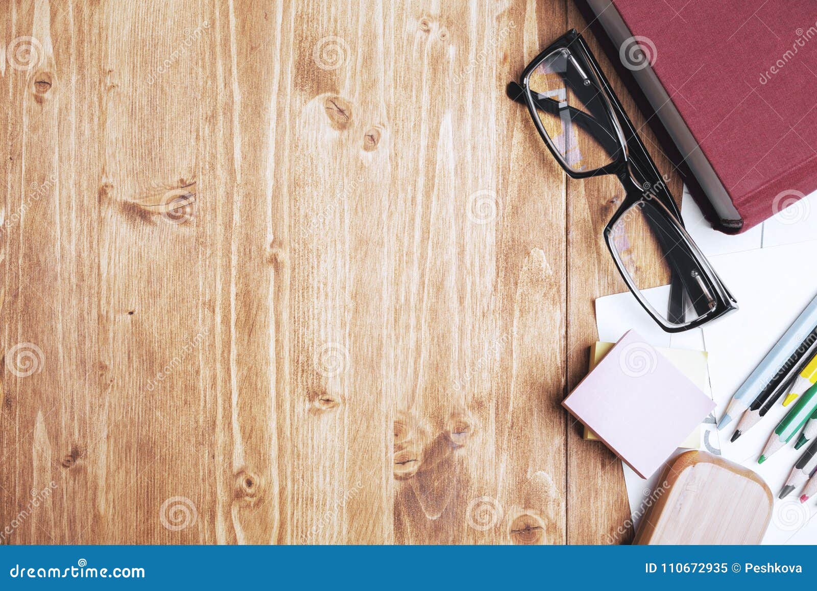 Creative Tabletop with Objects Stock Image - Image of pencils, closeup ...