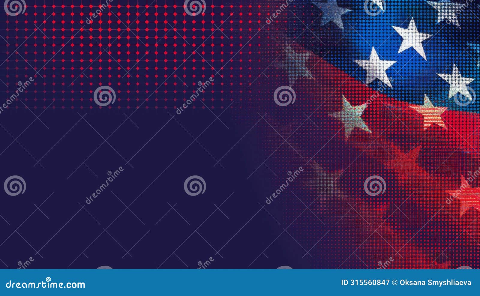 A Creative Take on the American Flag, Featuring a Hexagonal Dot Pattern ...