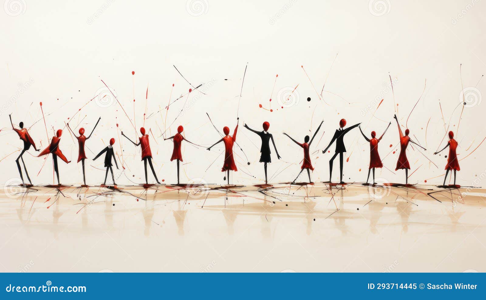 Creative Talent Management: Stick Figures in Action Stock Illustration ...