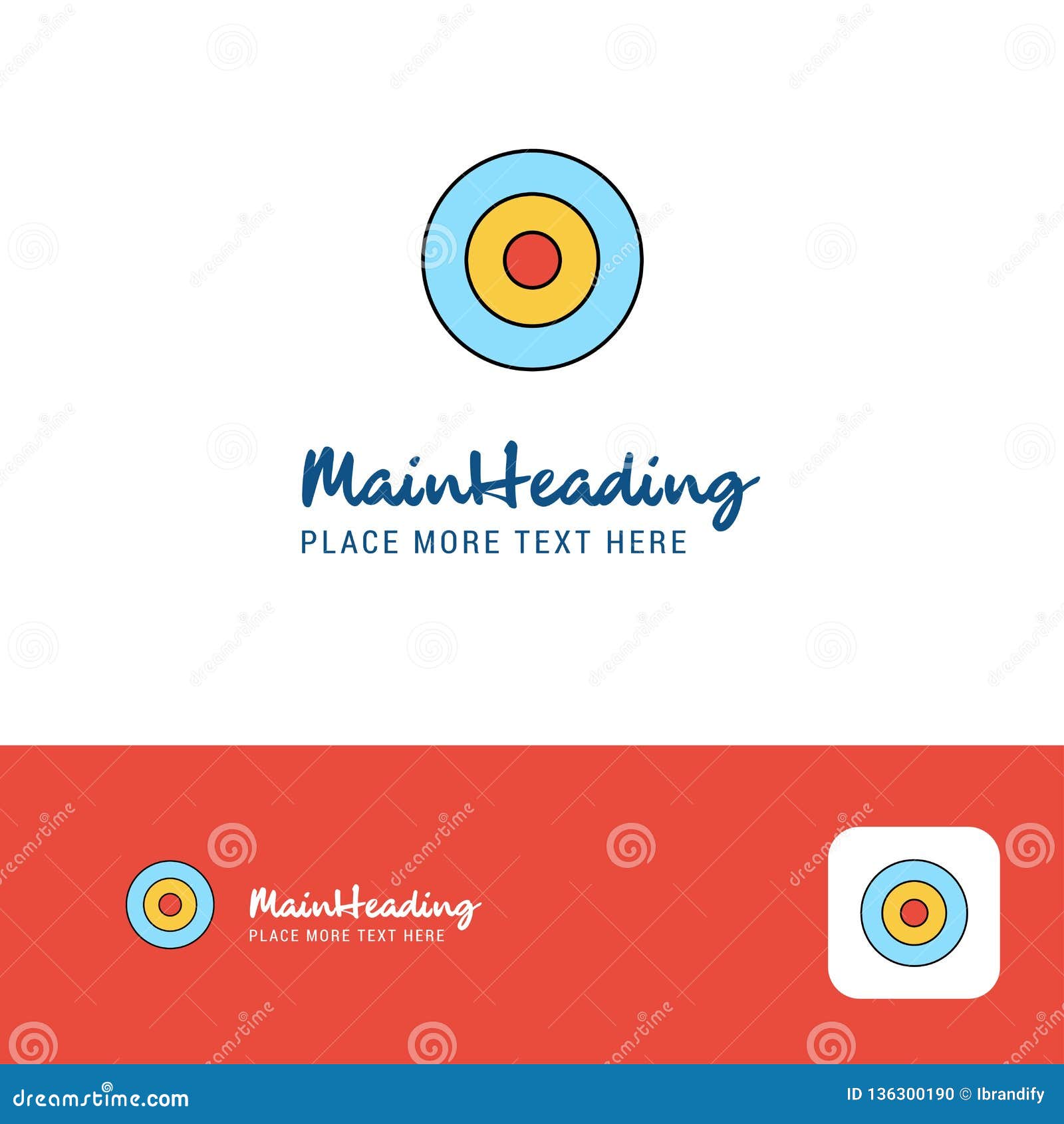 Creative Target Logo Design. Flat Color Logo Place for Tagline Stock ...