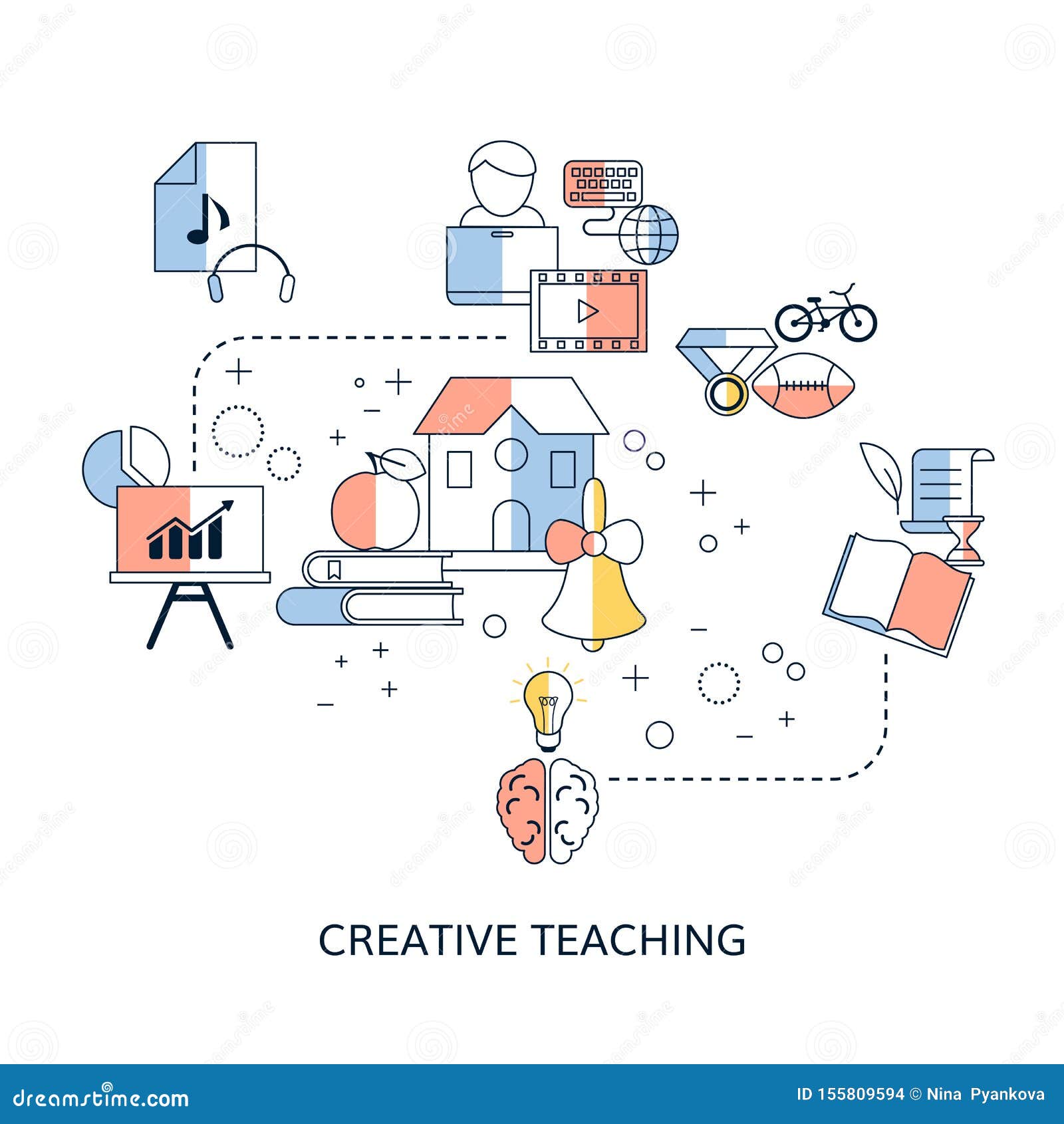 Creative Teaching Vector Illustration Stock Vector - Illustration of ...