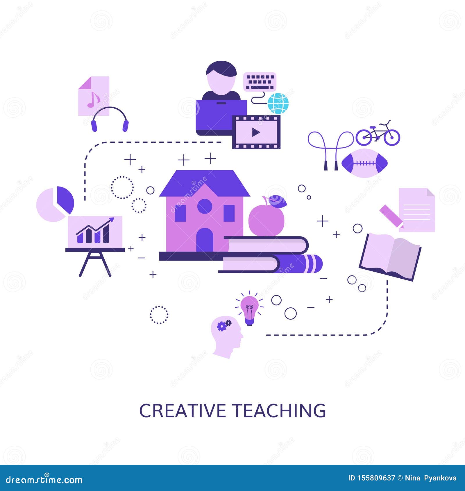 Creative Teaching Vector Illustration Stock Vector - Illustration of ...
