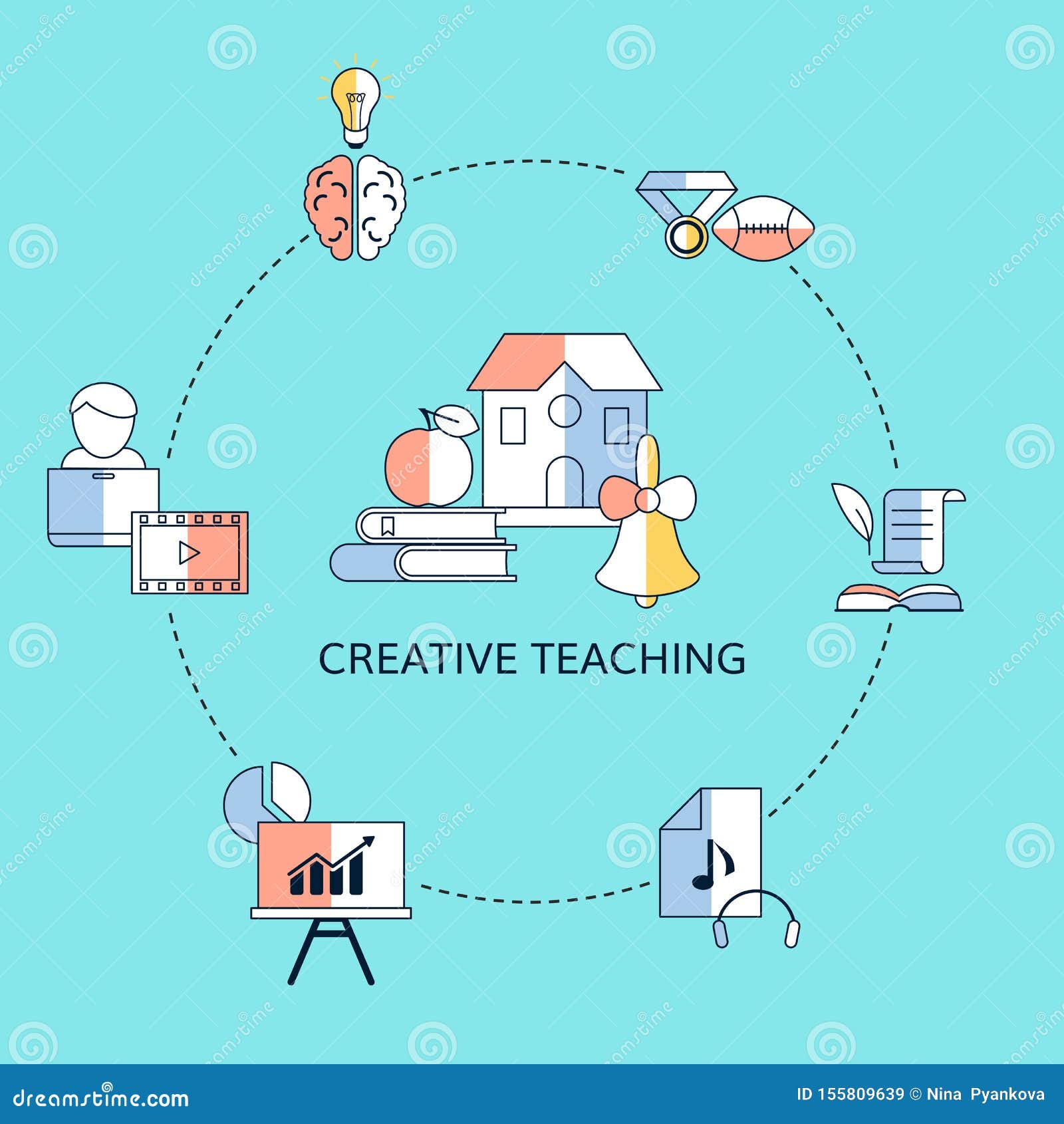 Creative Teaching Vector Illustration Stock Vector - Illustration of ...