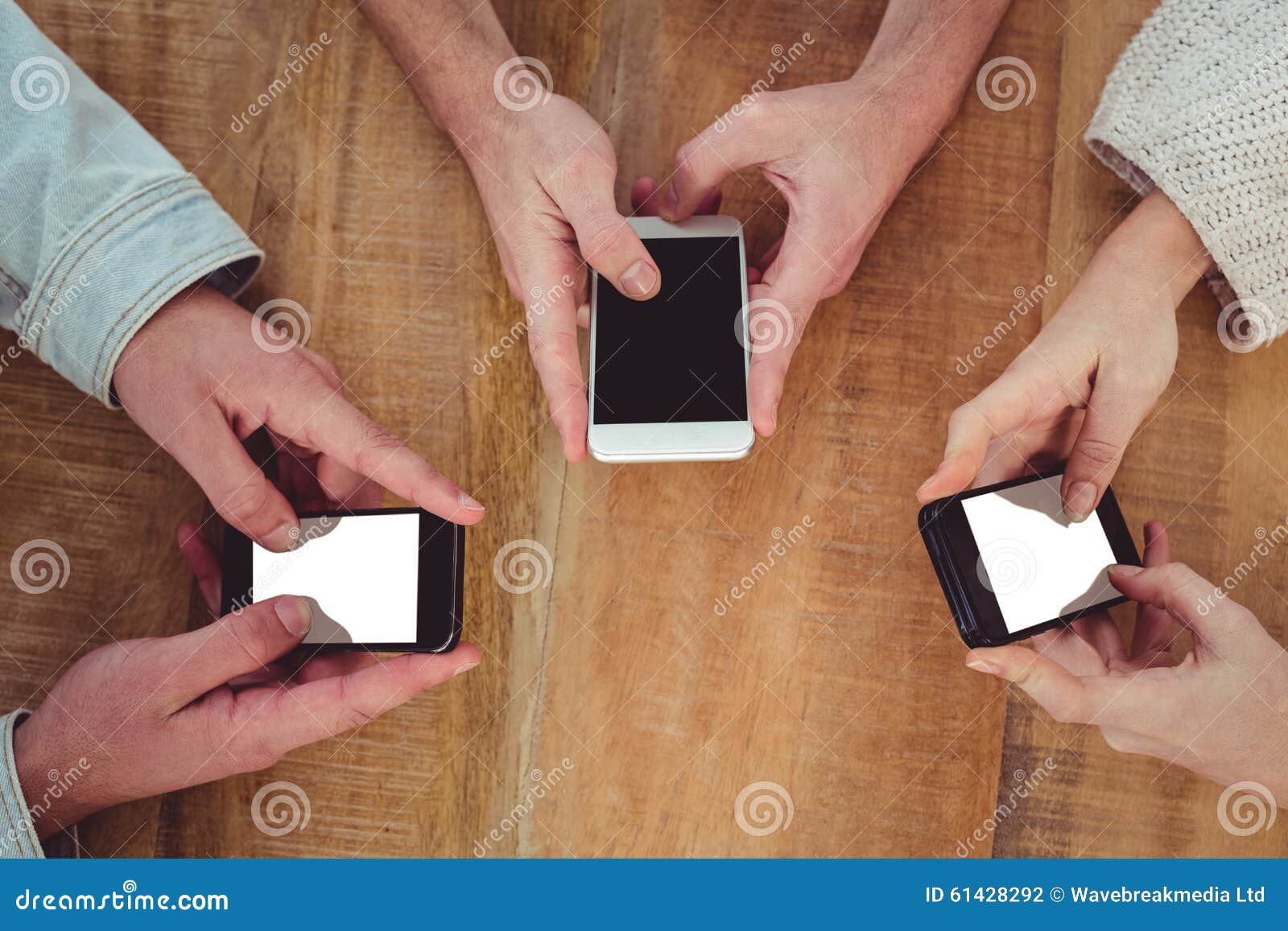 Creative Team All Using Smartphones Stock Photo - Image of ...