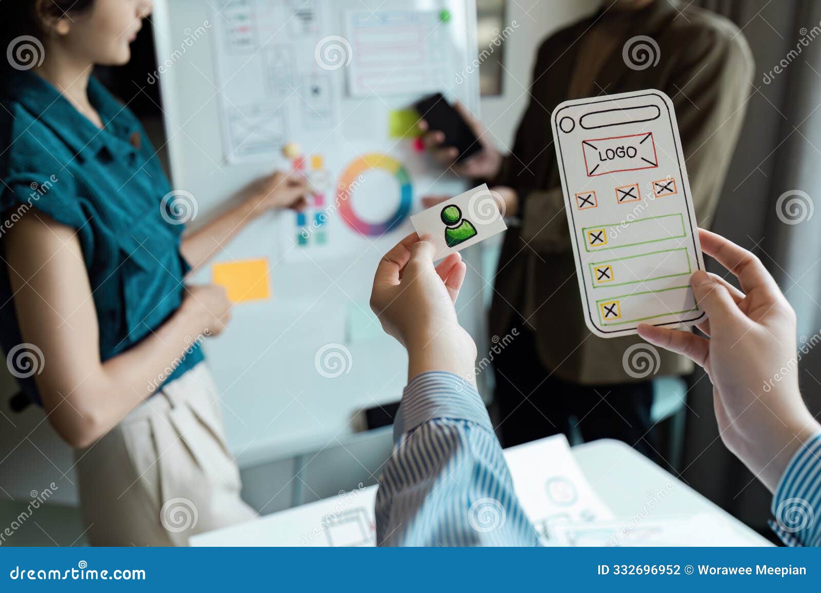 Creative Team Brainstorming and Developing UX UI Design Concepts for ...