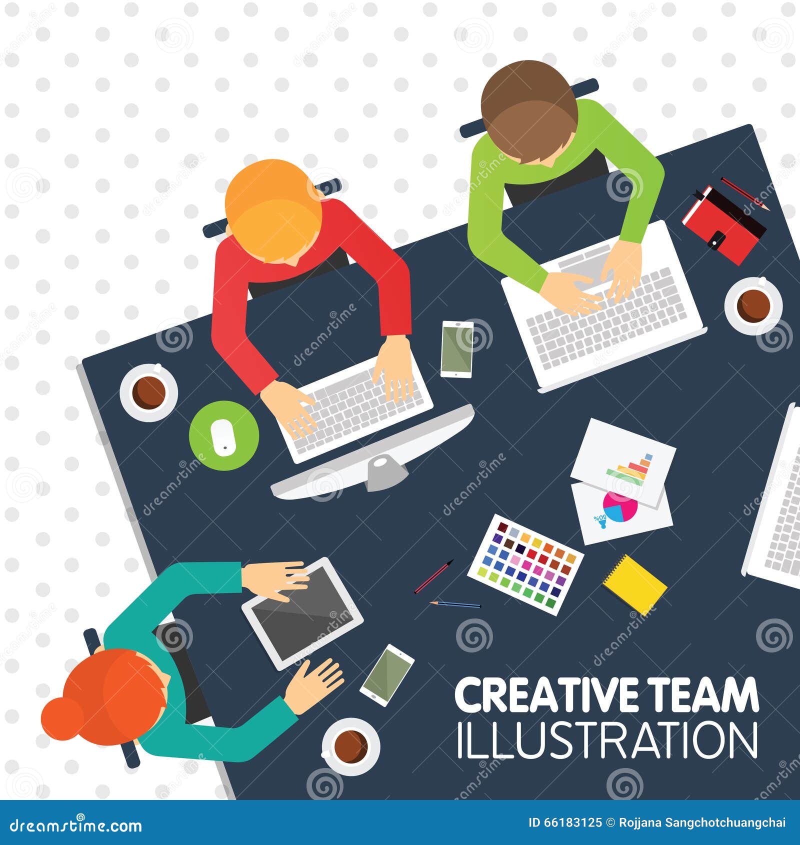 Creative Team stock vector. Illustration of modern, management - 66183125