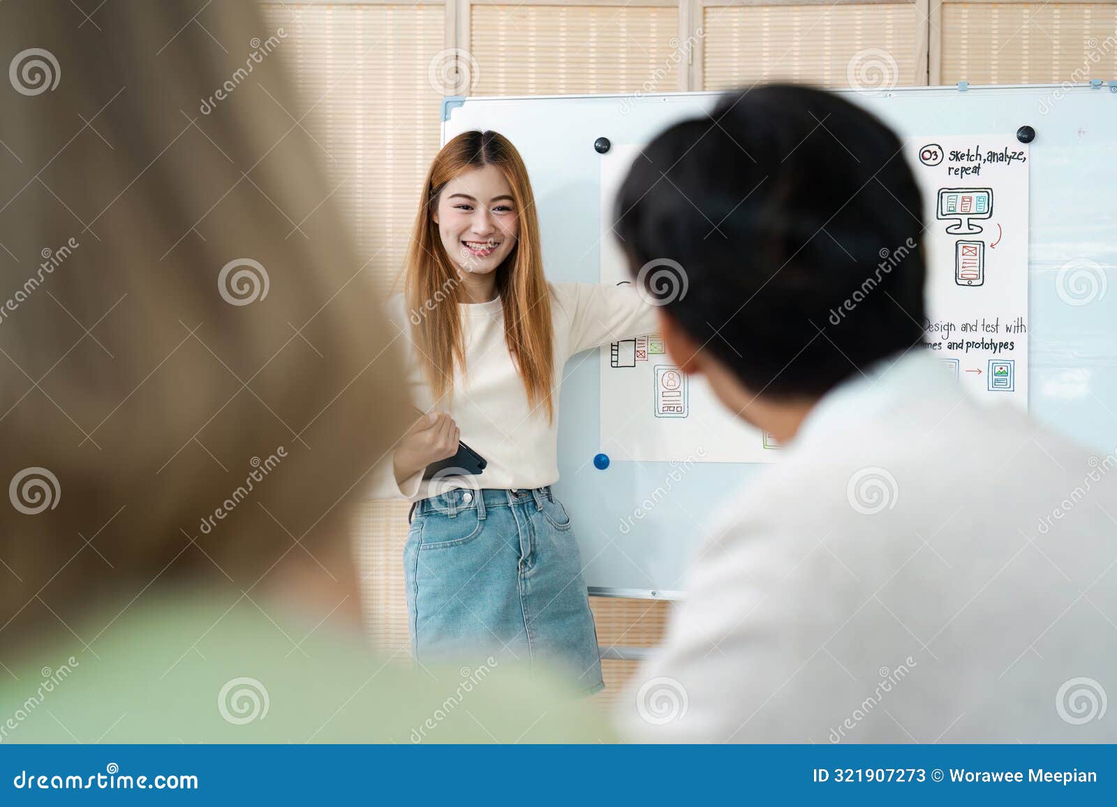 Creative Team Collaboration on UX UI Design Project in Modern Office ...