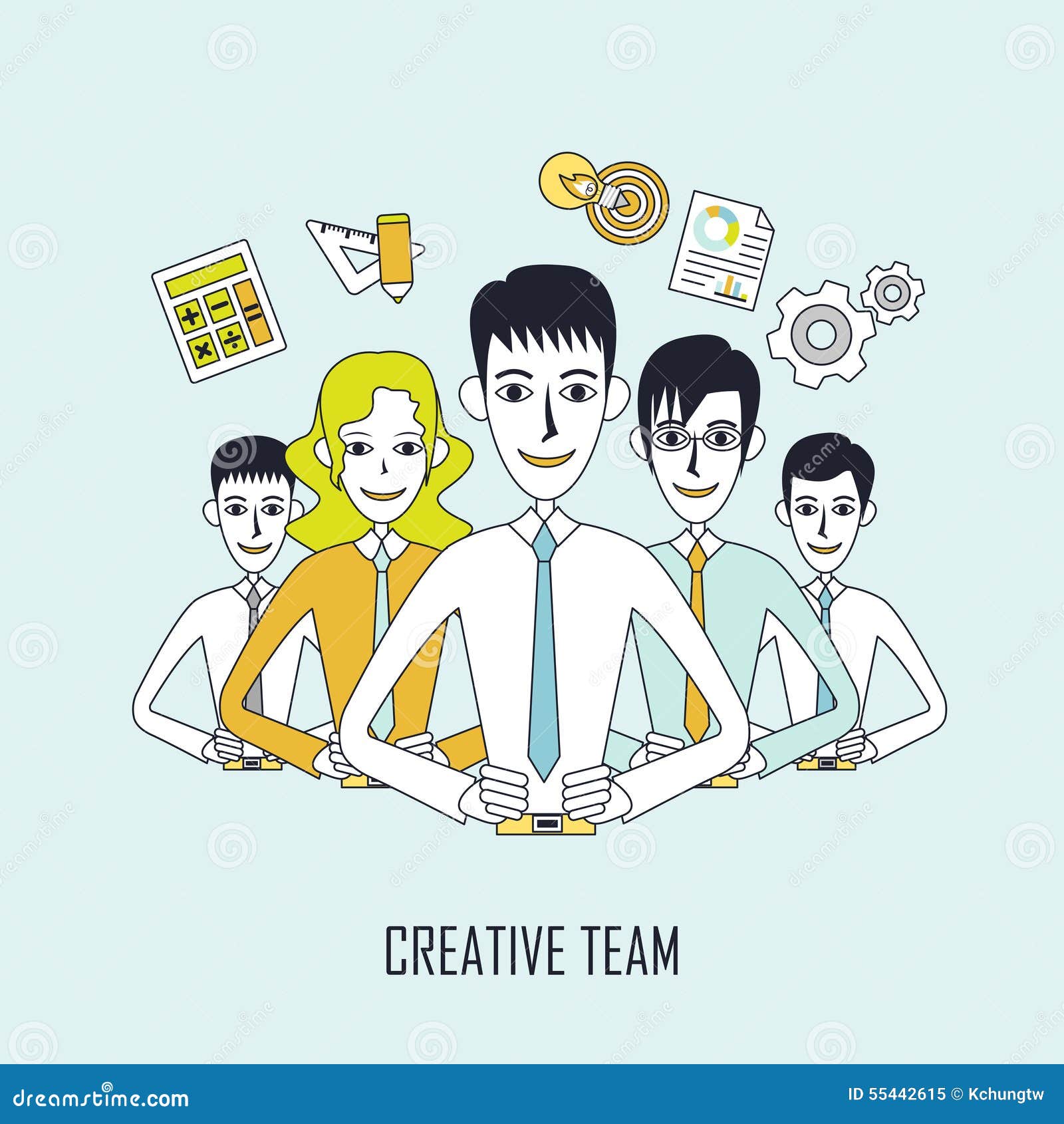 Creative team concept stock vector. Illustration of internet - 55442615