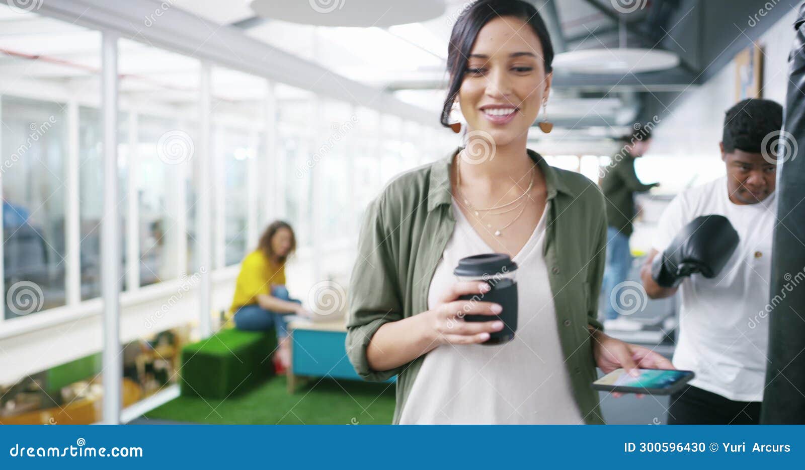 Creative, Team and Conversation in Workplace for Break with Happy, Peace and Relax with ...