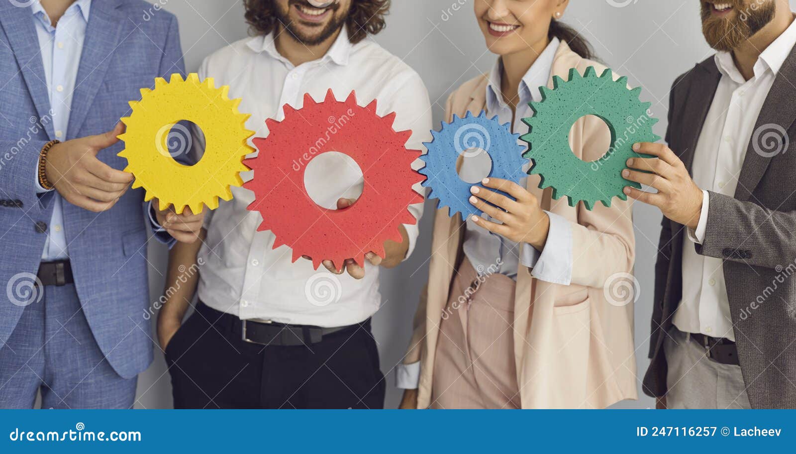 Team of People Joining Cogs To Illustrate Concept of Teamwork and ...