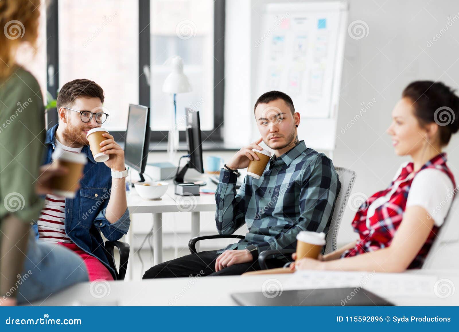 Creative Team Drinking Coffee at Office Stock Photo - Image of people ...