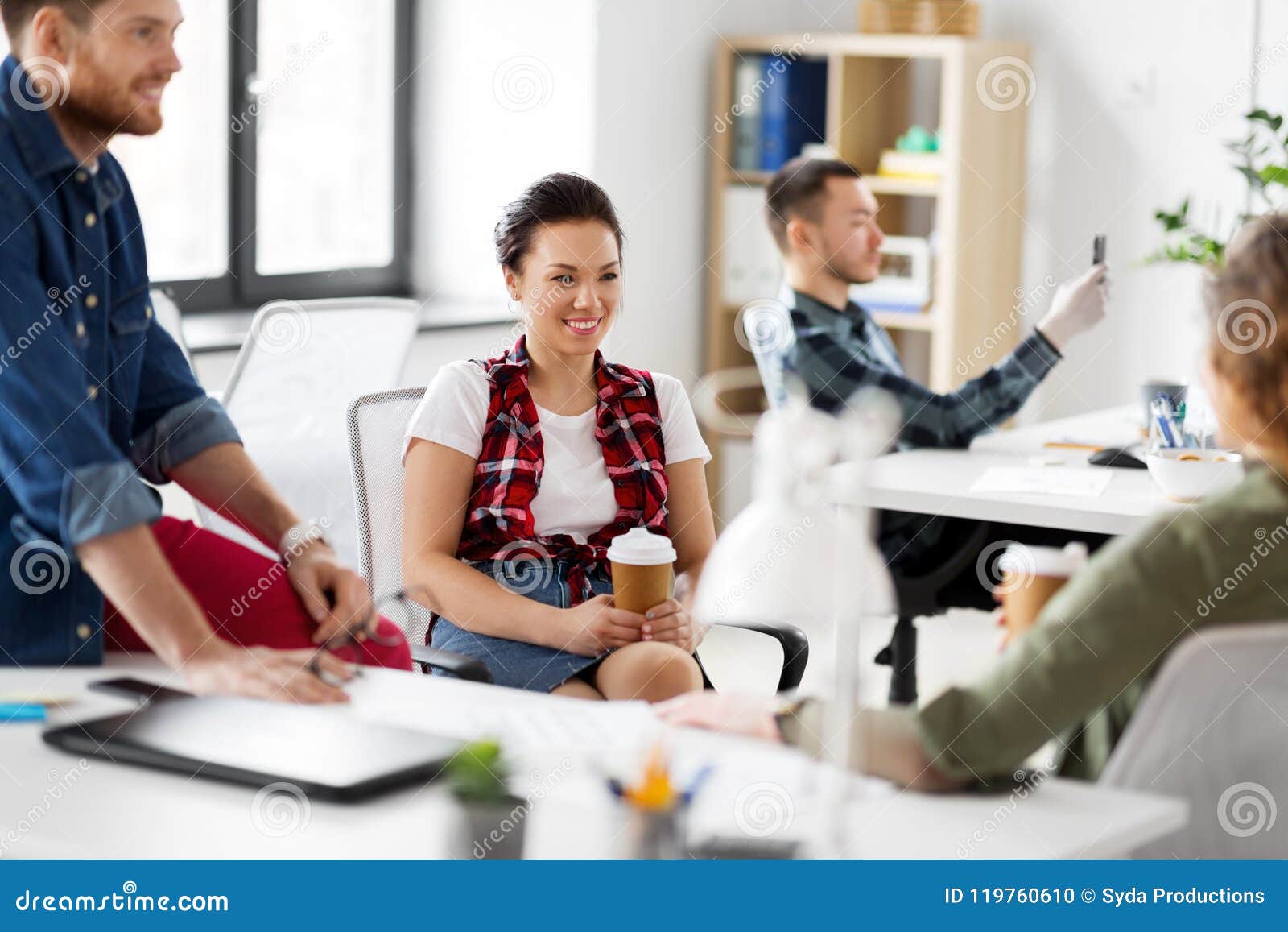 Creative Team Drinking Coffee at Office Stock Photo - Image of office ...