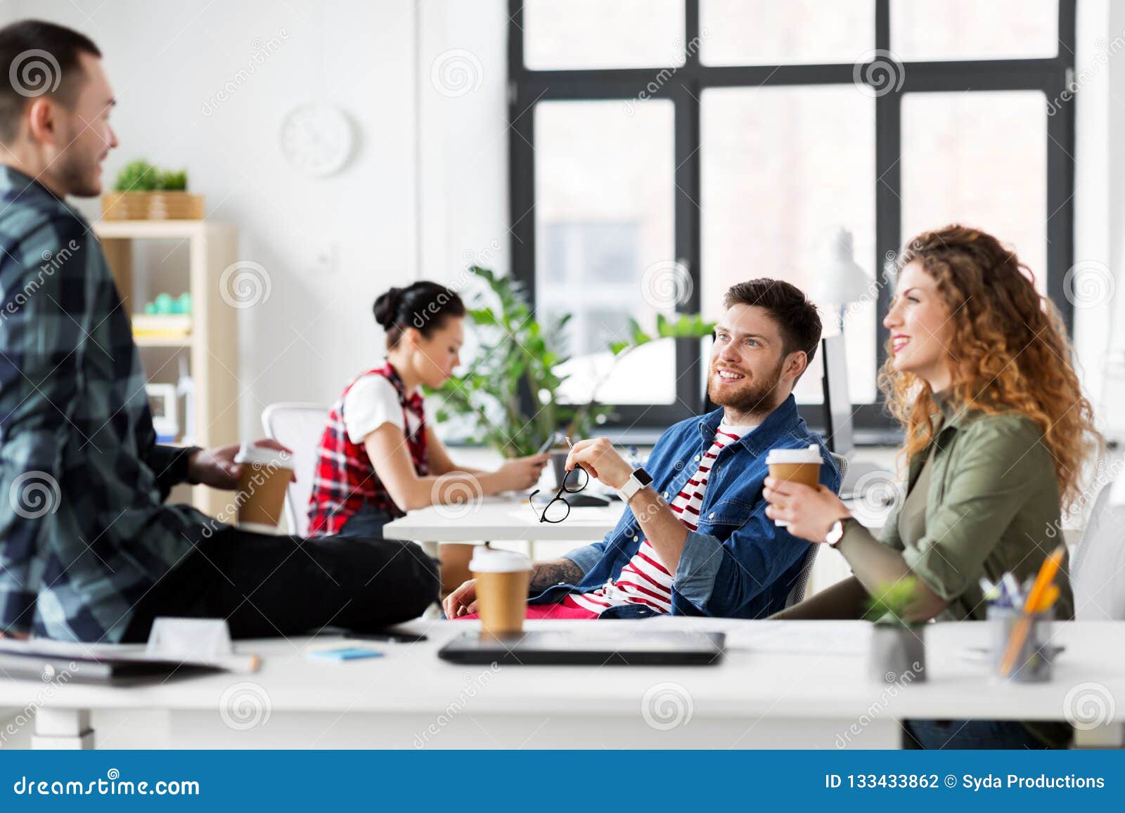 Creative Team Drinking Coffee at Office Stock Photo - Image of ...