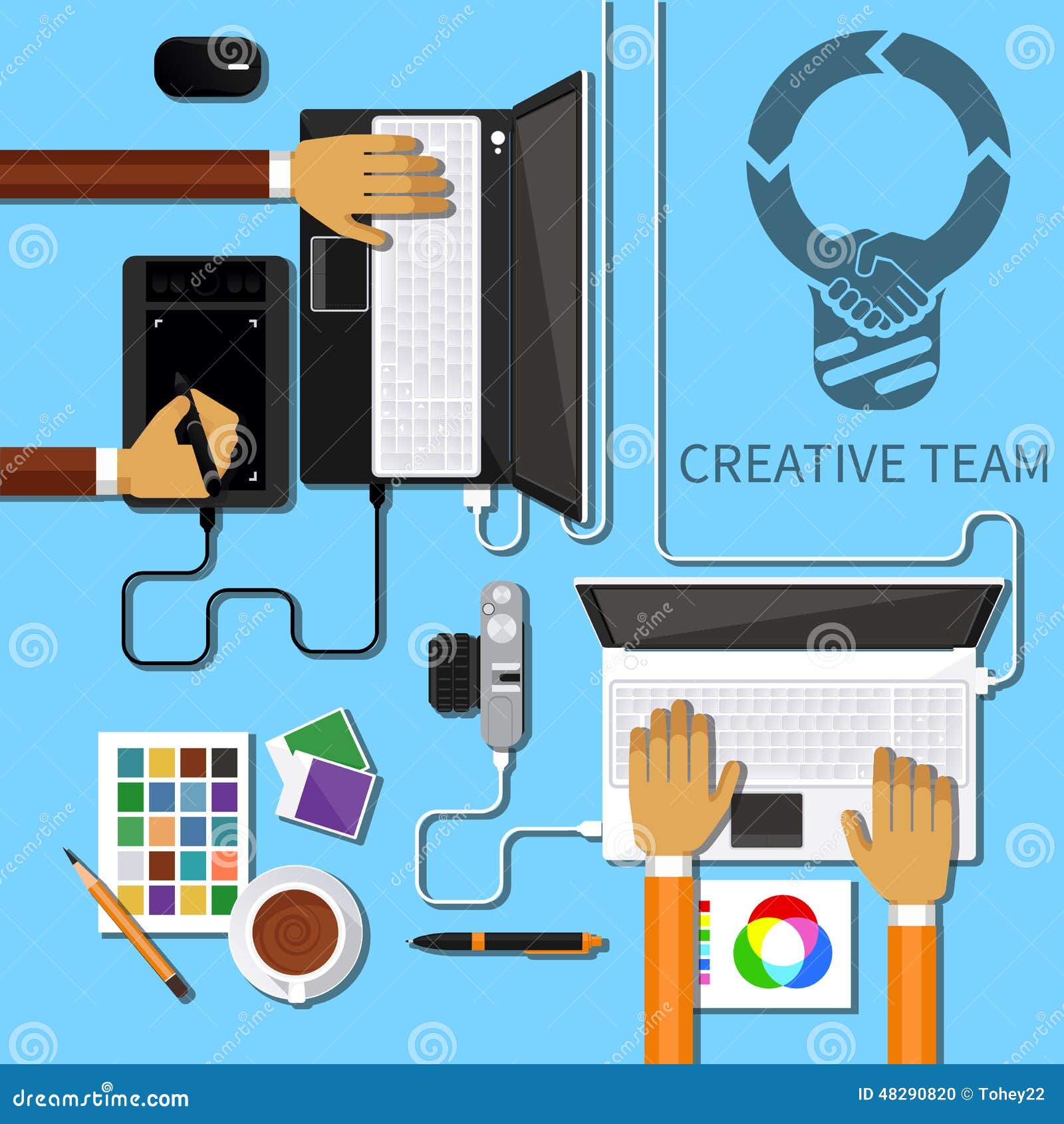 Creative team flat stock vector. Illustration of analysis - 48290820